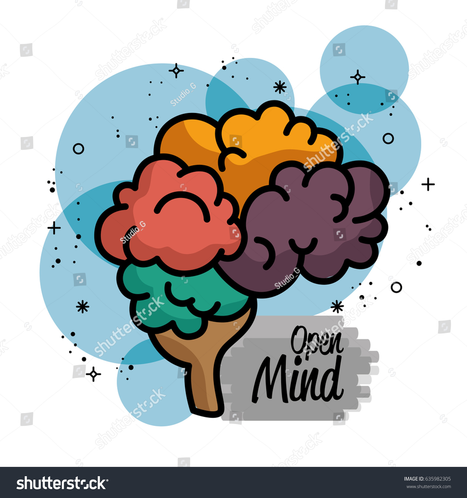 Human Brain Design Stock Vector (Royalty Free) 635982305 | Shutterstock