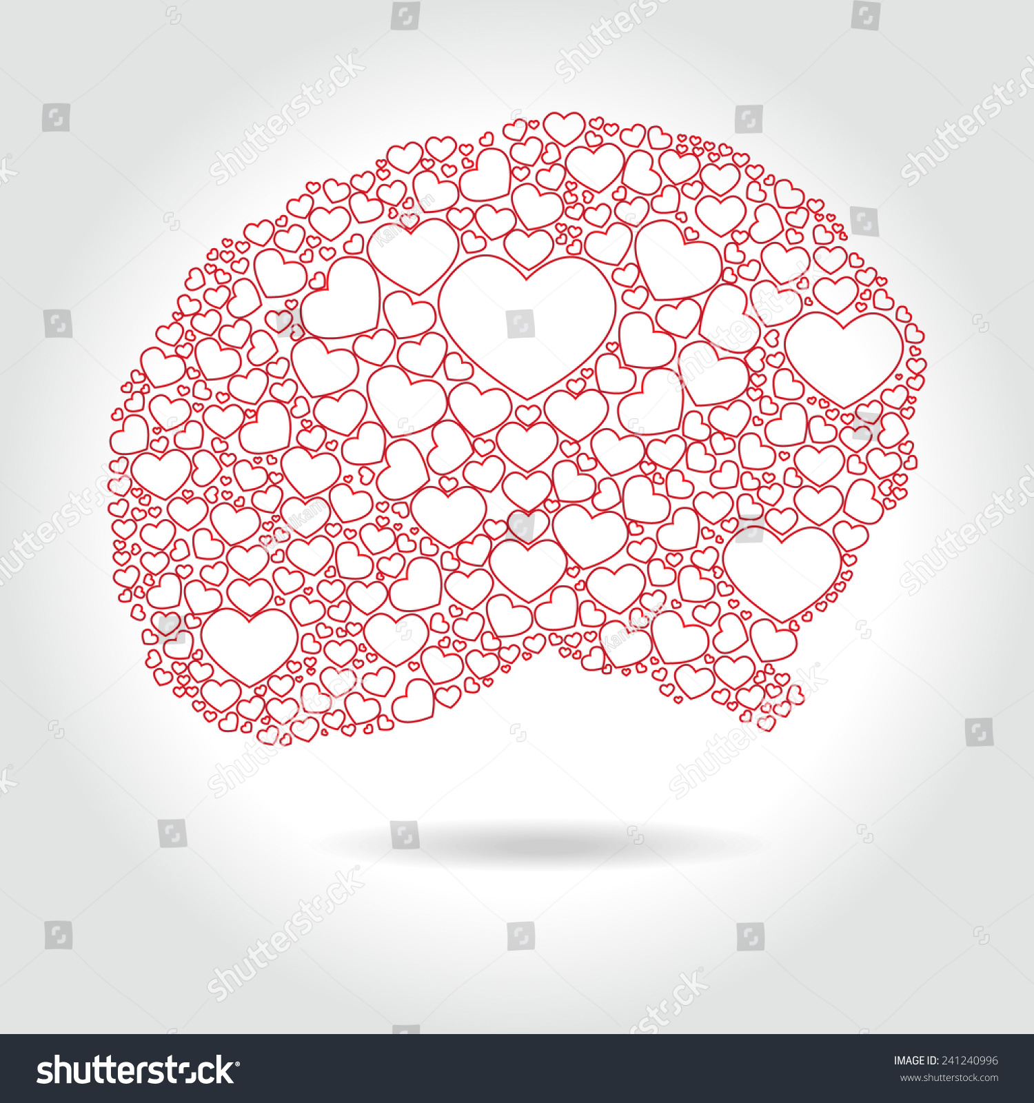 Human Brain Full Hearts Love Thinking Stock Vector (Royalty Free) 241240996