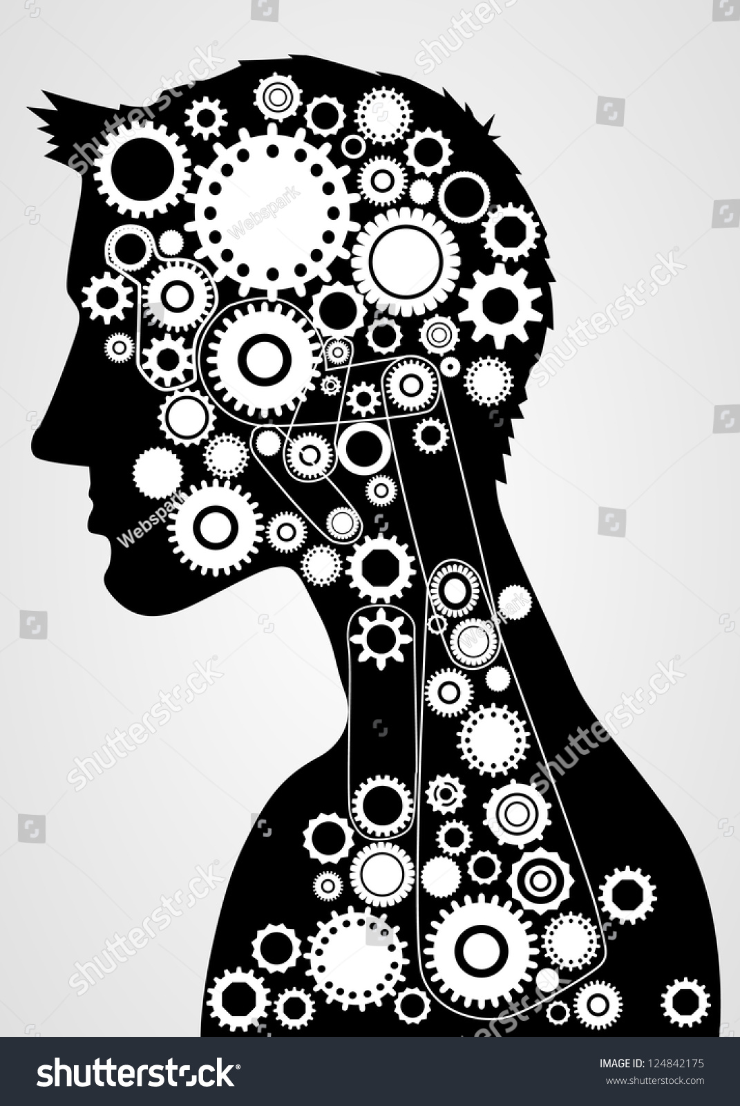 Human Brain Gears Stock Vector (Royalty Free) 124842175