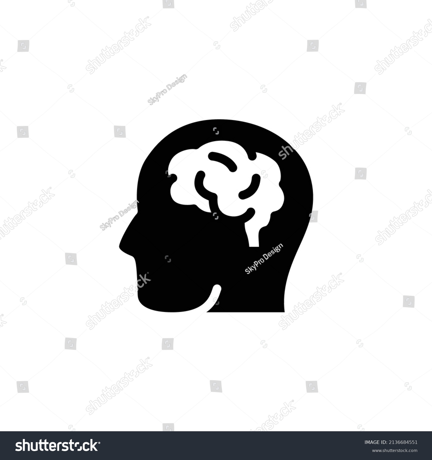 Human Brain Icon Simple Solid Style Stock Vector (Royalty Free ...