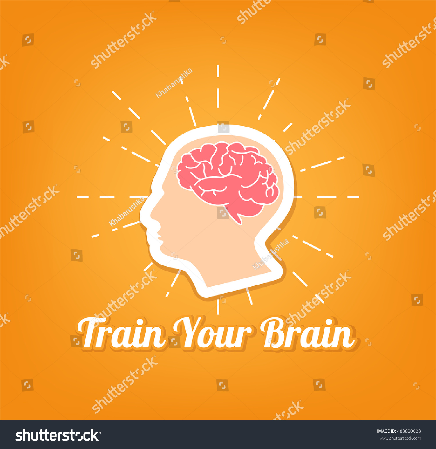 Human Brain Illustration Train Your Brain Stock Vector (Royalty Free ...