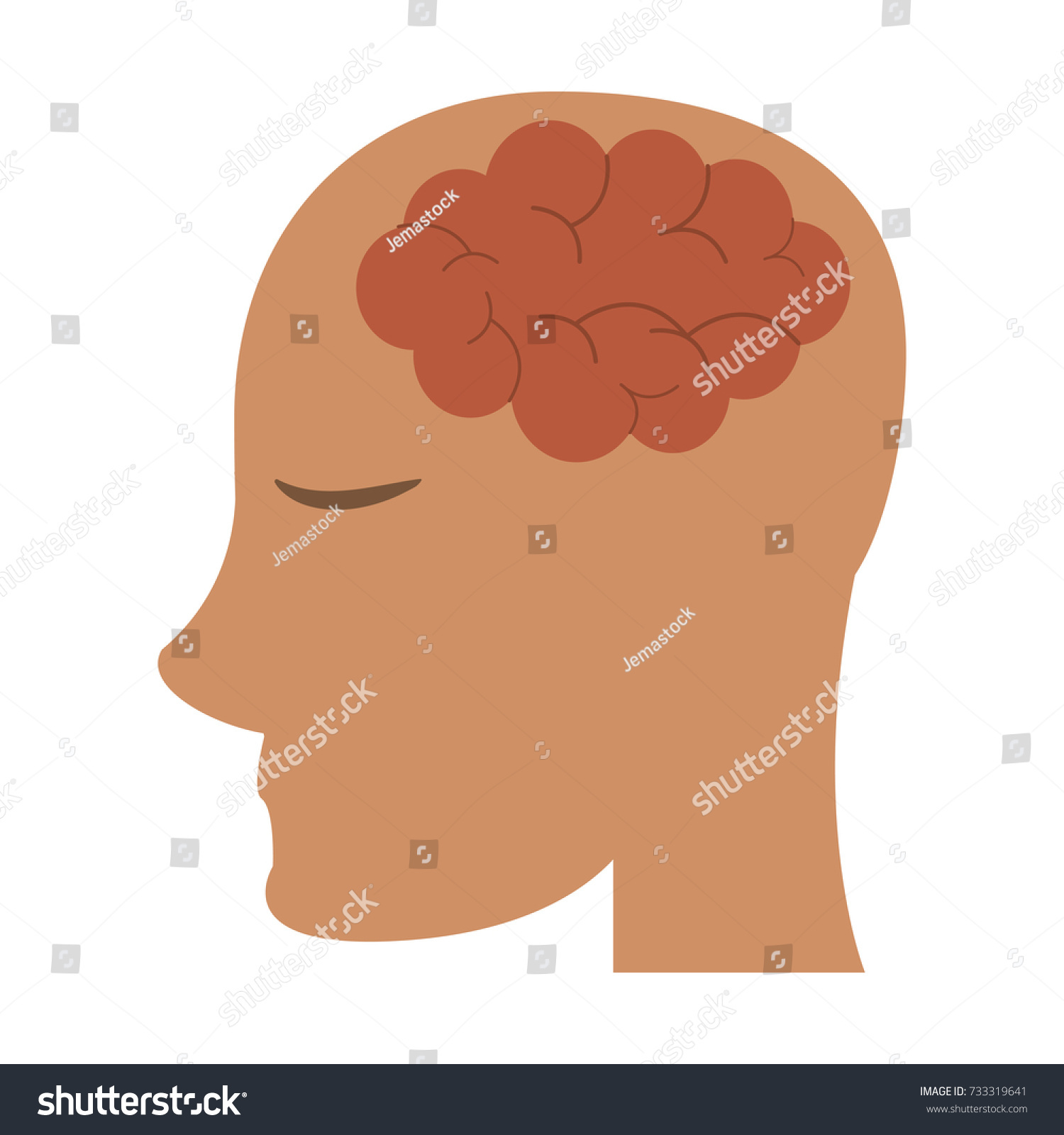 Human Brain Inside Head Icon Image: vector de stock (libre de regalías ...