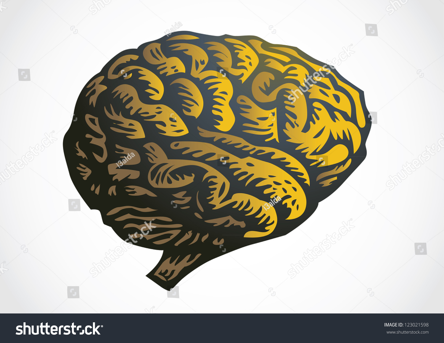 Human Brain Isolated Illustration Stock Vector (Royalty Free) 123021598 ...
