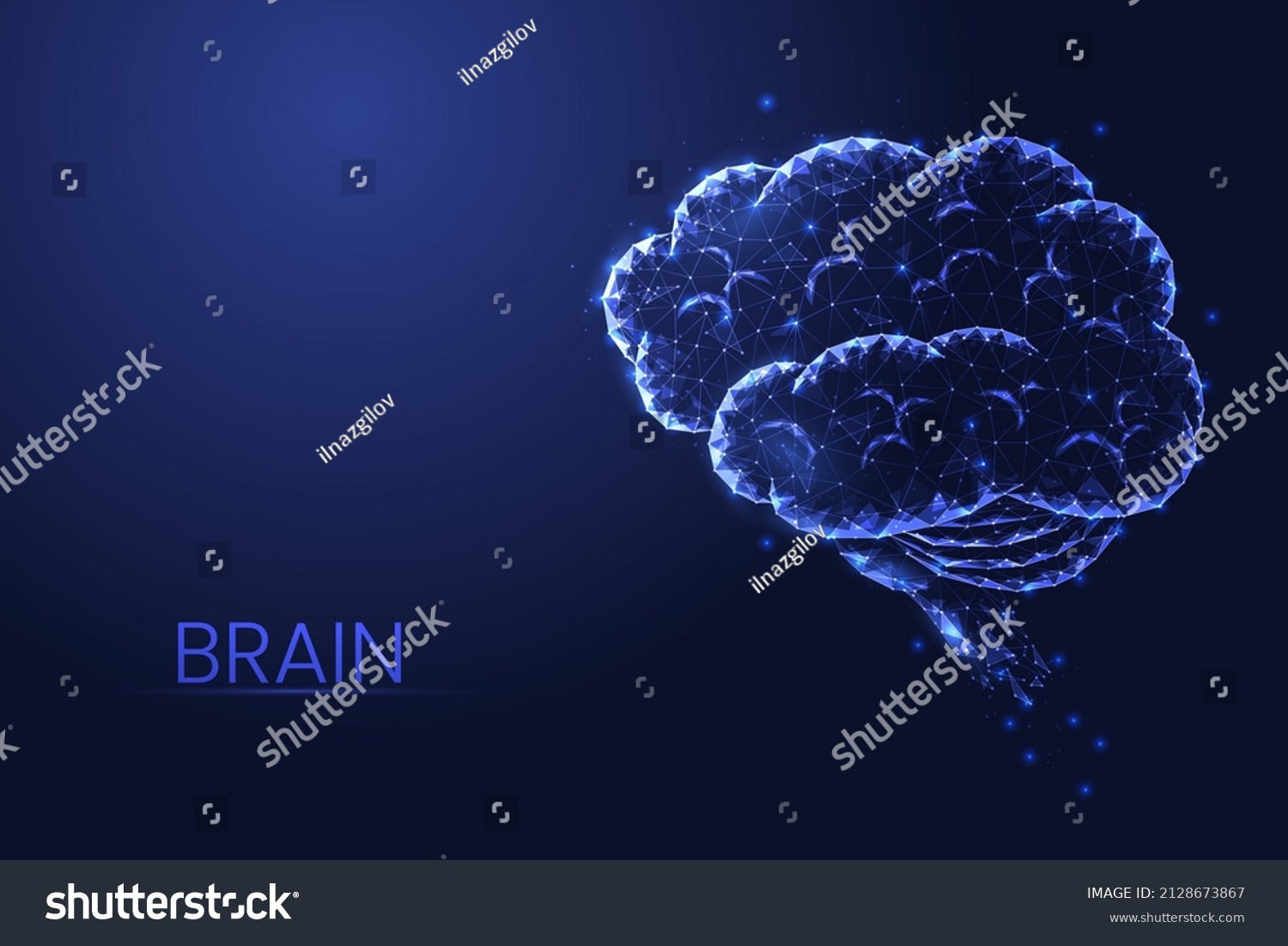 Human Brain Low Poly Concept Vector Stock Vector (Royalty Free ...