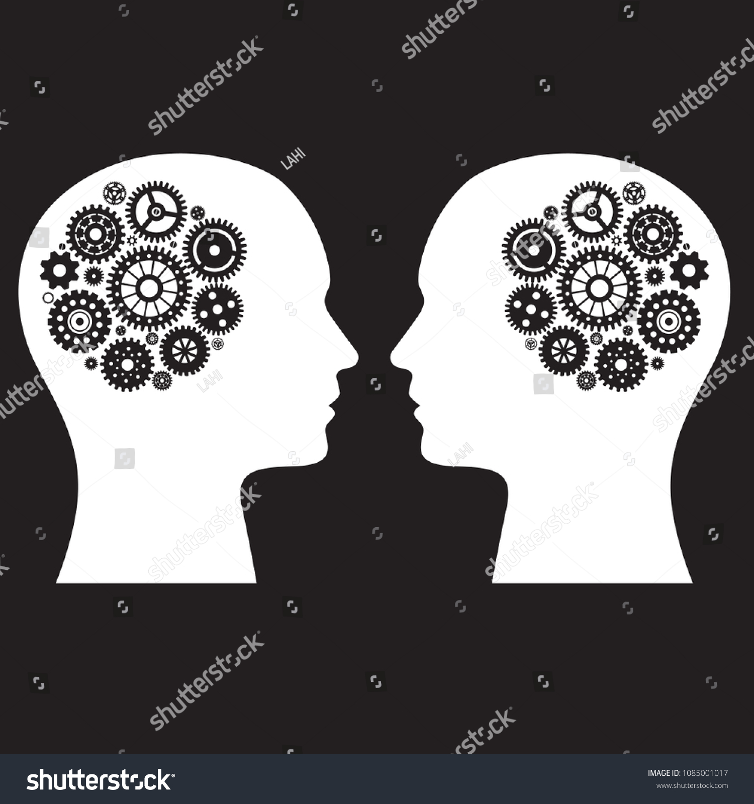 Human Brain Machine Wheel Collections Stock Vector (Royalty Free ...