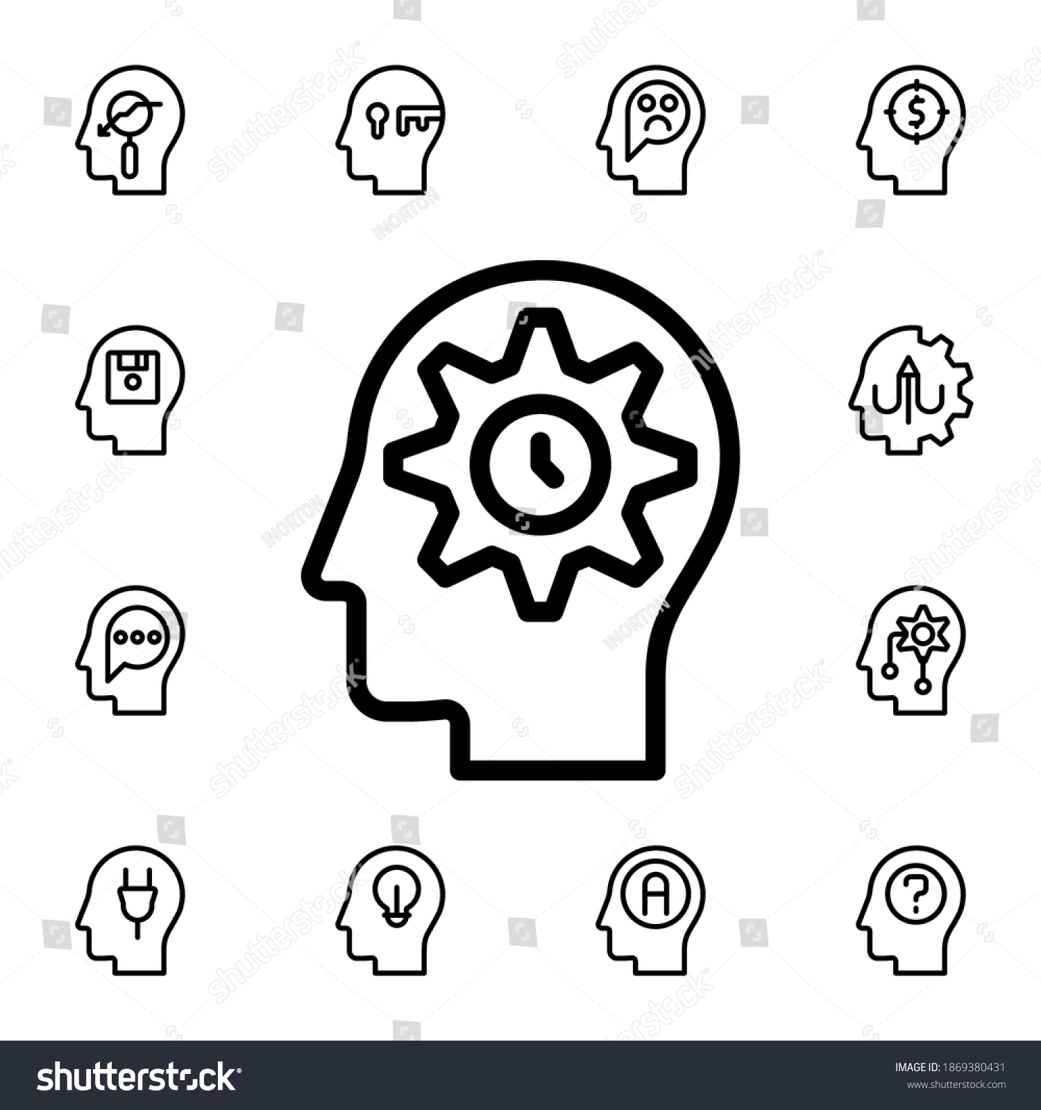 Human Brain Management Time Flat Vector Stock Vector (Royalty Free ...