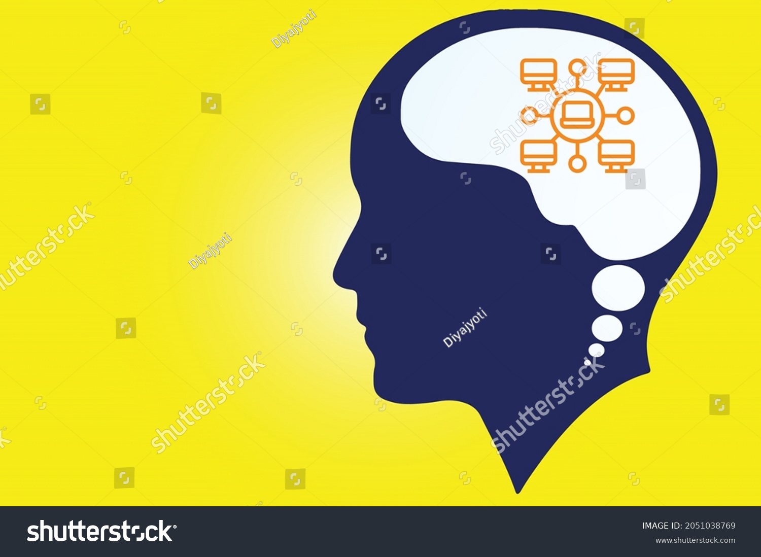 Human Brain Cyber Cloud Interface Design Stock Vector (Royalty Free ...