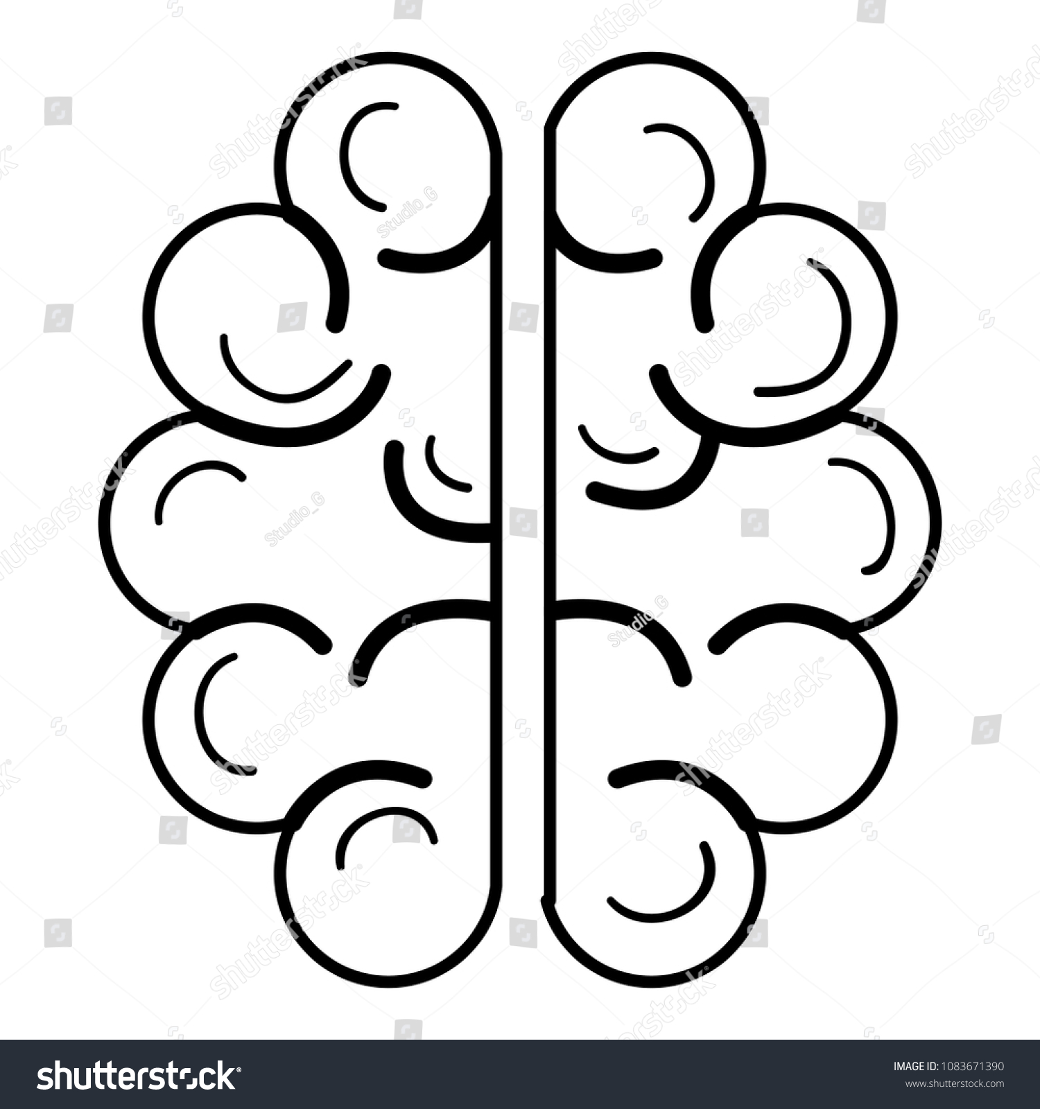 Human Brain Organ Icon Stock Vector (Royalty Free) 1083671390 ...