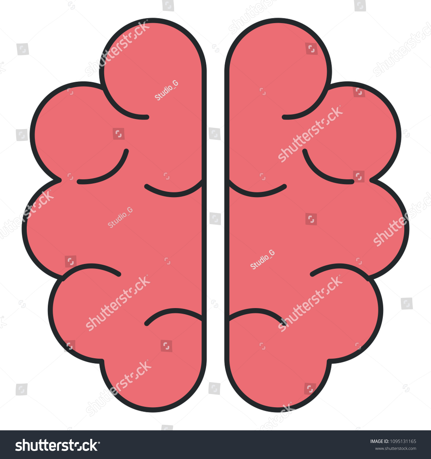 Human Brain Organ Icon Stock Vector (Royalty Free) 1095131165