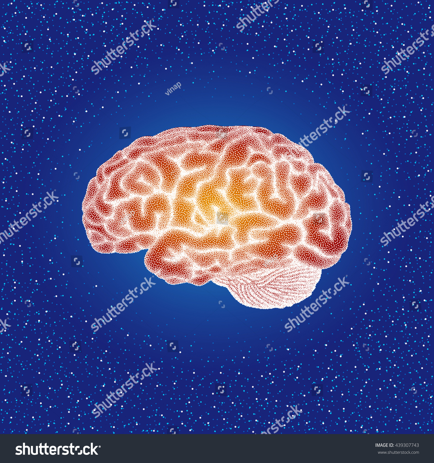 Human Brain Side View Vector Stippled: Stock-Vektorgrafik (Lizenzfrei ...