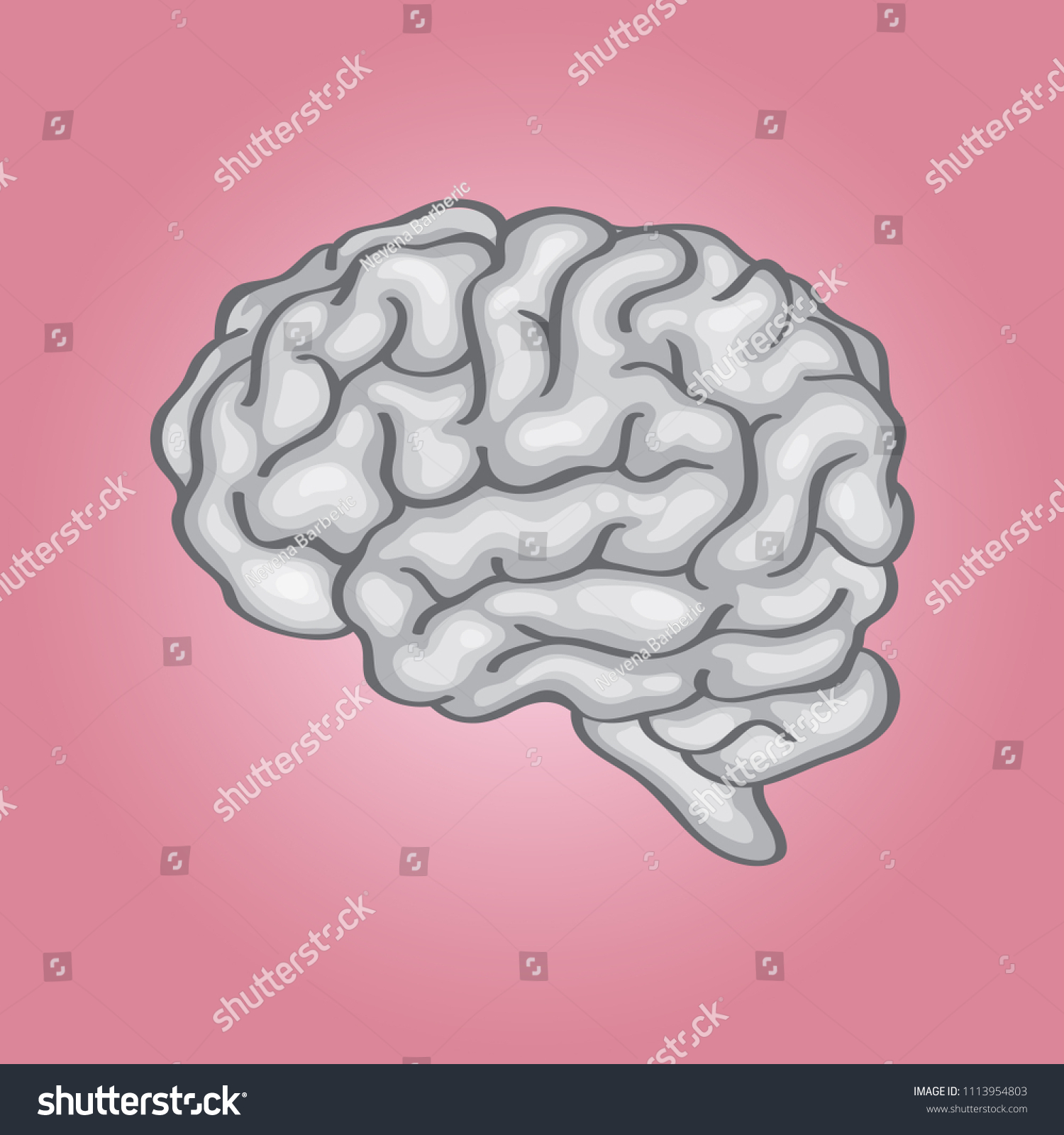 Human Brain Simple Illustration Stock Vector (Royalty Free) 1113954803 ...