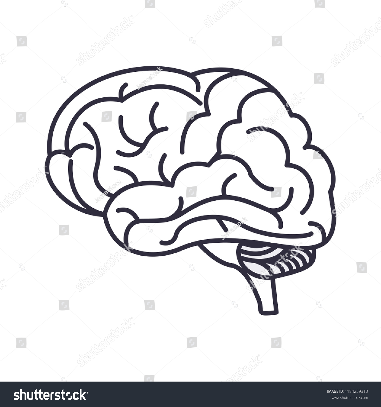 Human Brain Symbol Stock Vector (Royalty Free) 1184259310 | Shutterstock