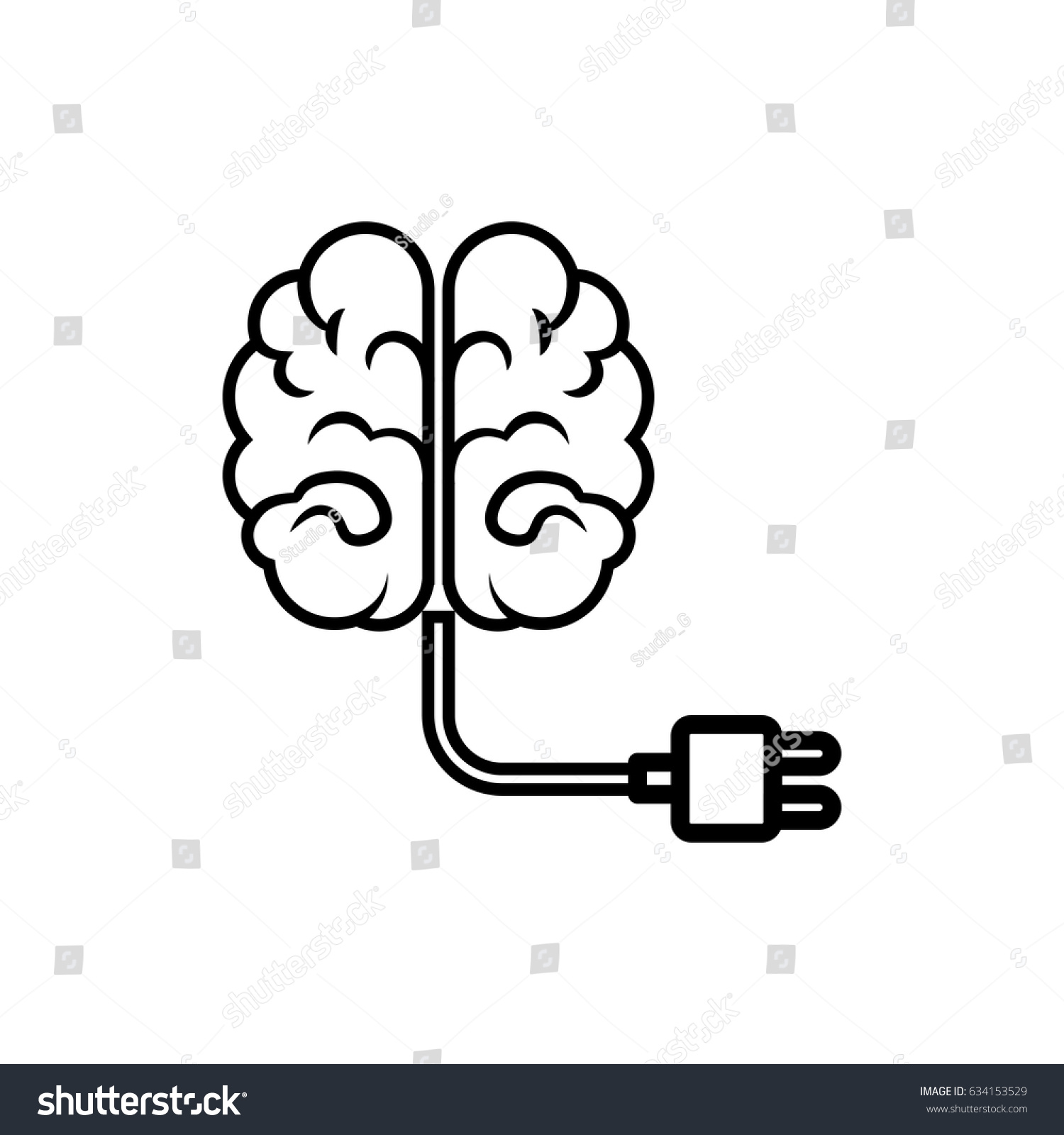 Human Brain Symbol Stock Vector (Royalty Free) 634153529 | Shutterstock