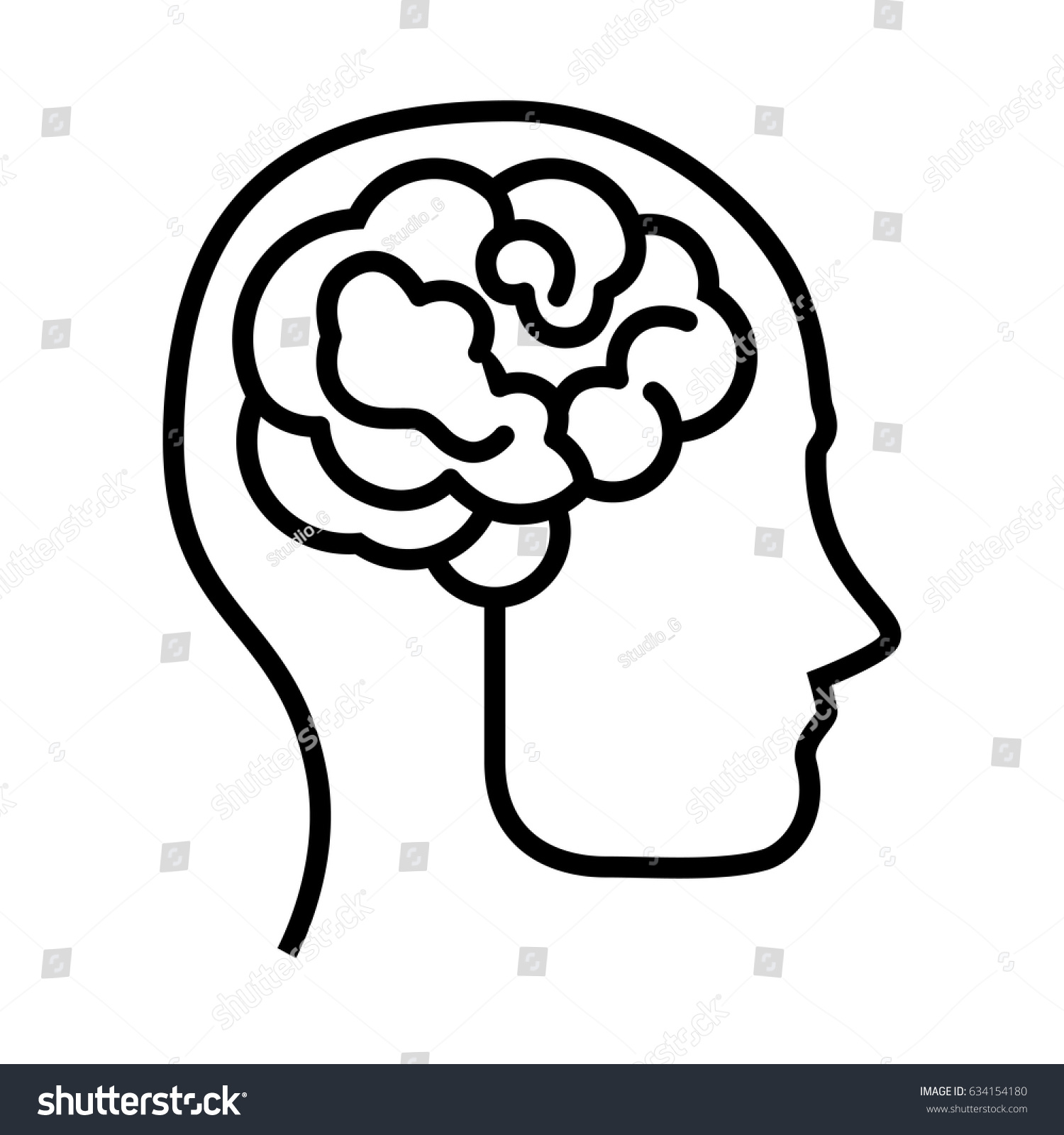 Human Brain Symbol: vector de stock (libre de regalías) 634154180 ...