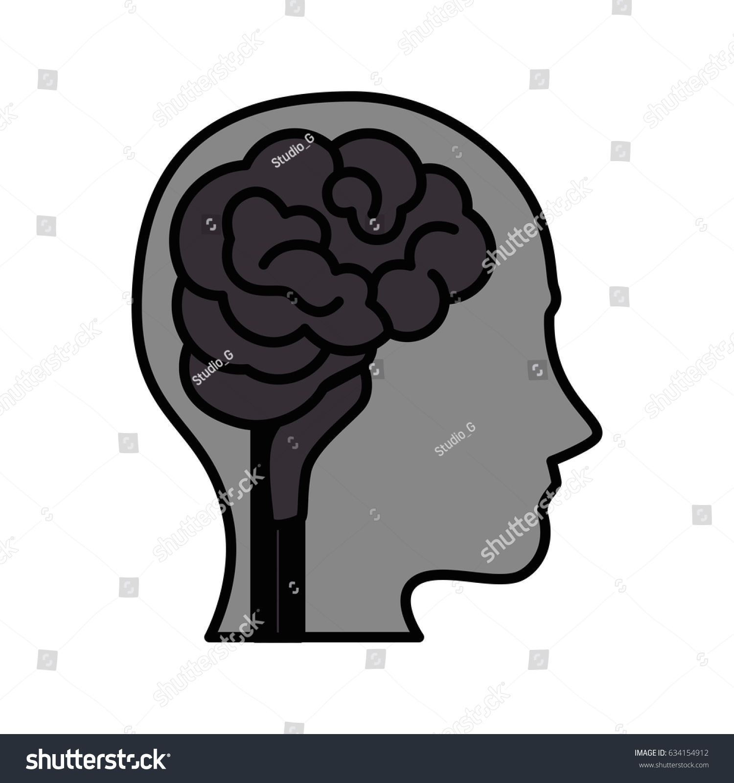 Human Brain Symbol Stock Vector (Royalty Free) 634154912 | Shutterstock