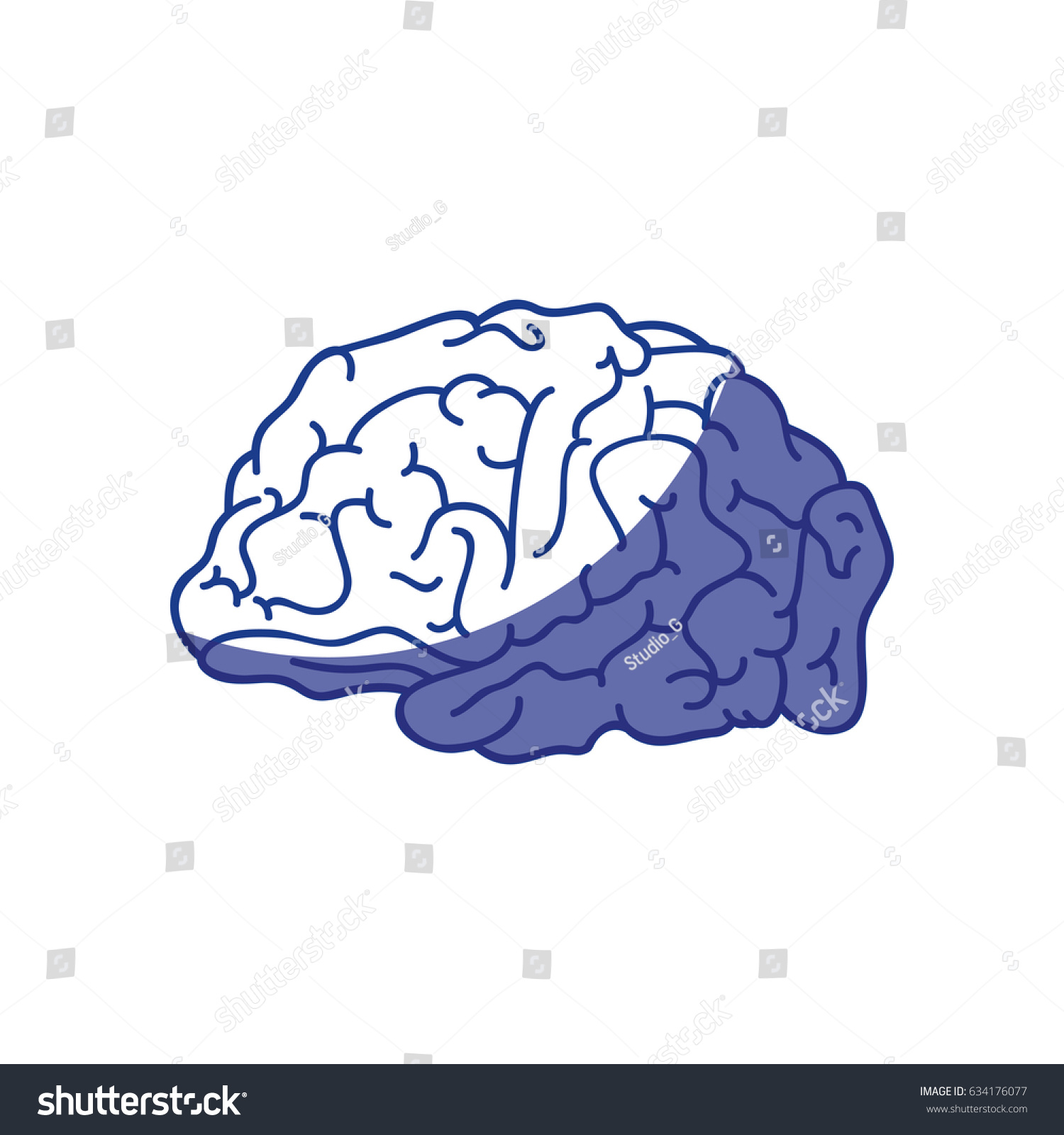 Human Brain Symbol Stock Vector (Royalty Free) 634176077 | Shutterstock