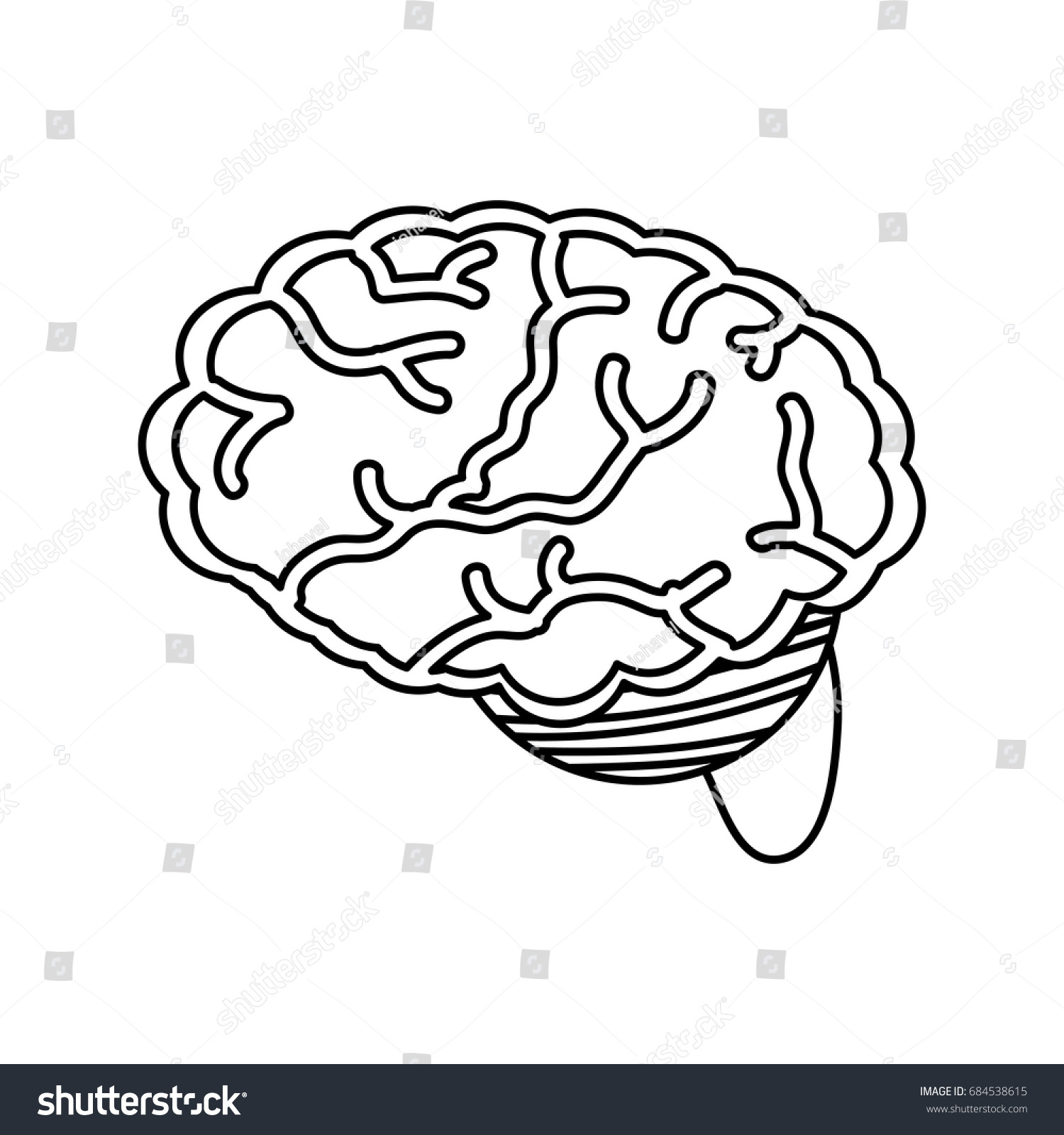 Human Brain Symbol: เวกเตอร์สต็อก (ปลอดค่าลิขสิทธิ์) 684538615