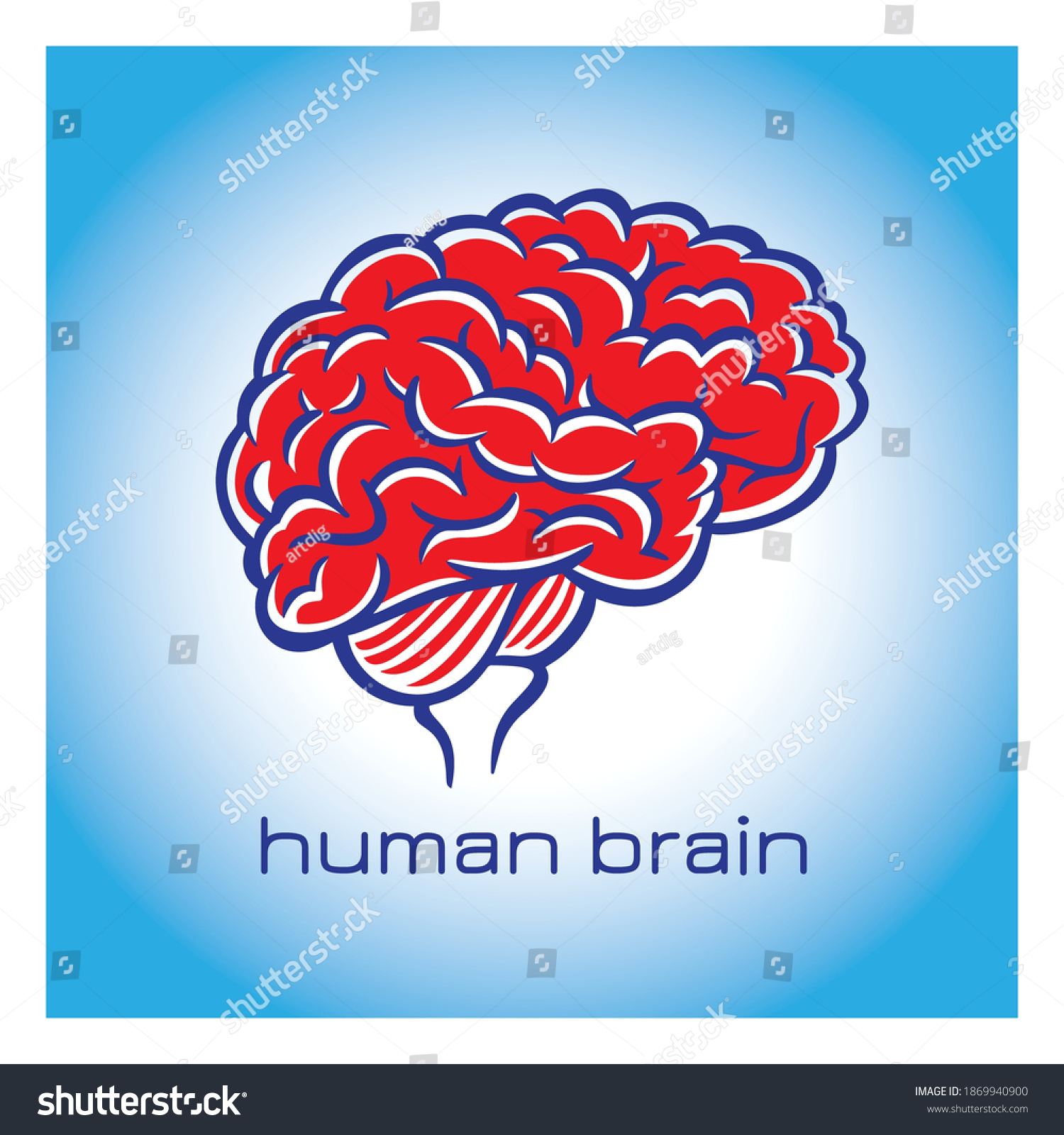 Human Brain Symbol Vector Illustration Stock Vector (Royalty Free ...