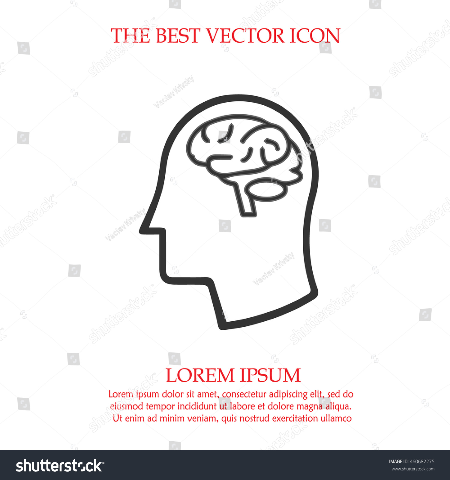 Human Brain Vector Icon Creativity Symbol: vector de stock (libre de ...