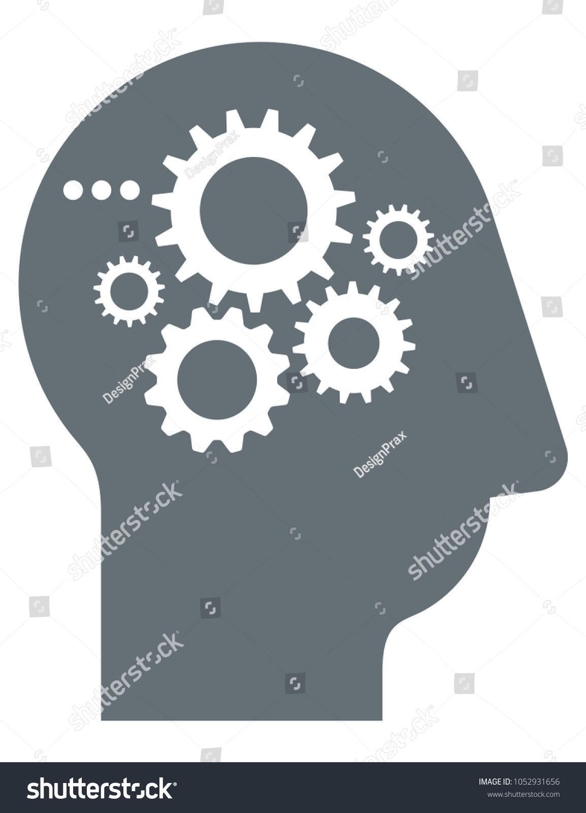 Human Brain Gears Icon Stock Vector (Royalty Free) 1052931656 ...
