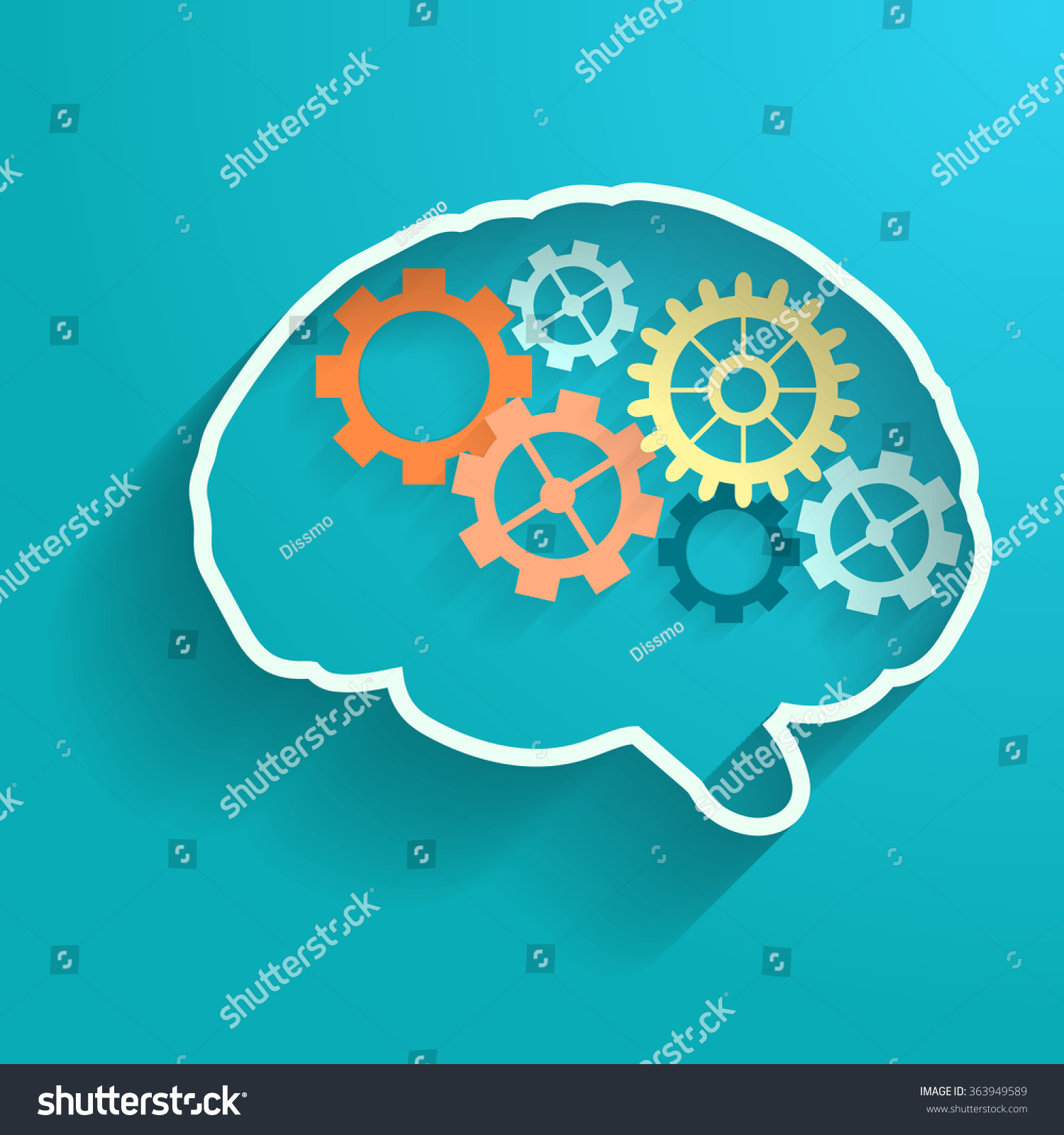 Human Brain Gears Vector Your Design Stock Vector (Royalty Free ...
