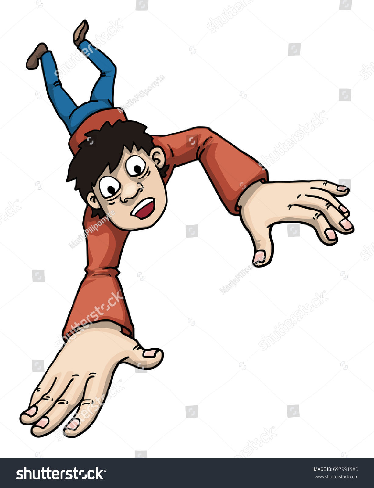 Human Character Falling Down Scared Extreme Stock Vector (Royalty Free ...
