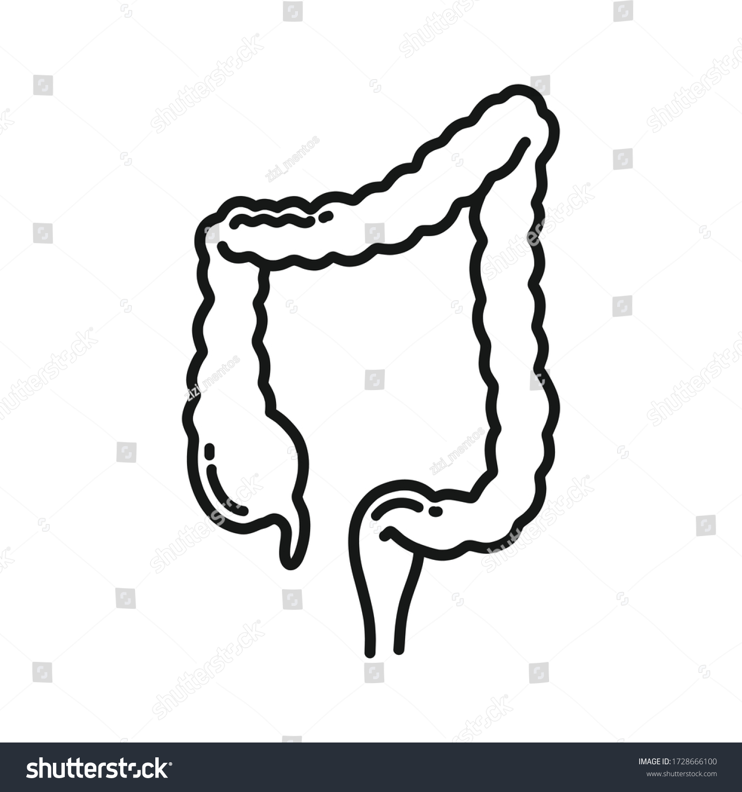 Human Colon Doodle Icon Vector Illustration Stock Vector (Royalty Free ...
