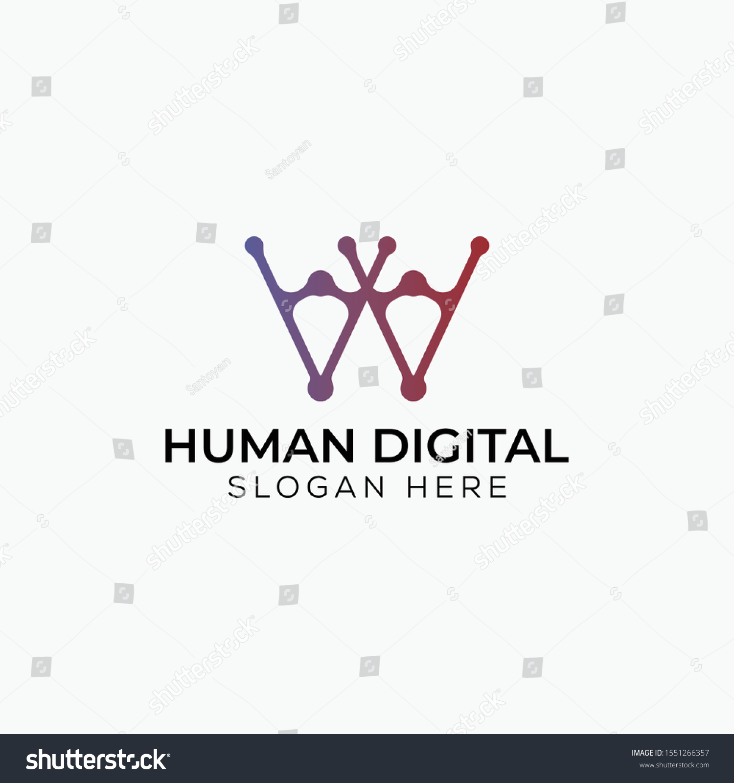 Human Digital Logo Vector Concept Simple: เวกเตอร์สต็อก (ปลอดค่า ...