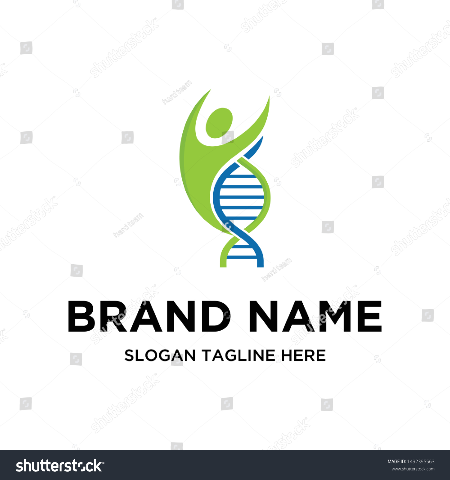 Human Dna Creative Logo Design Stock Vector (Royalty Free) 1492395563 ...