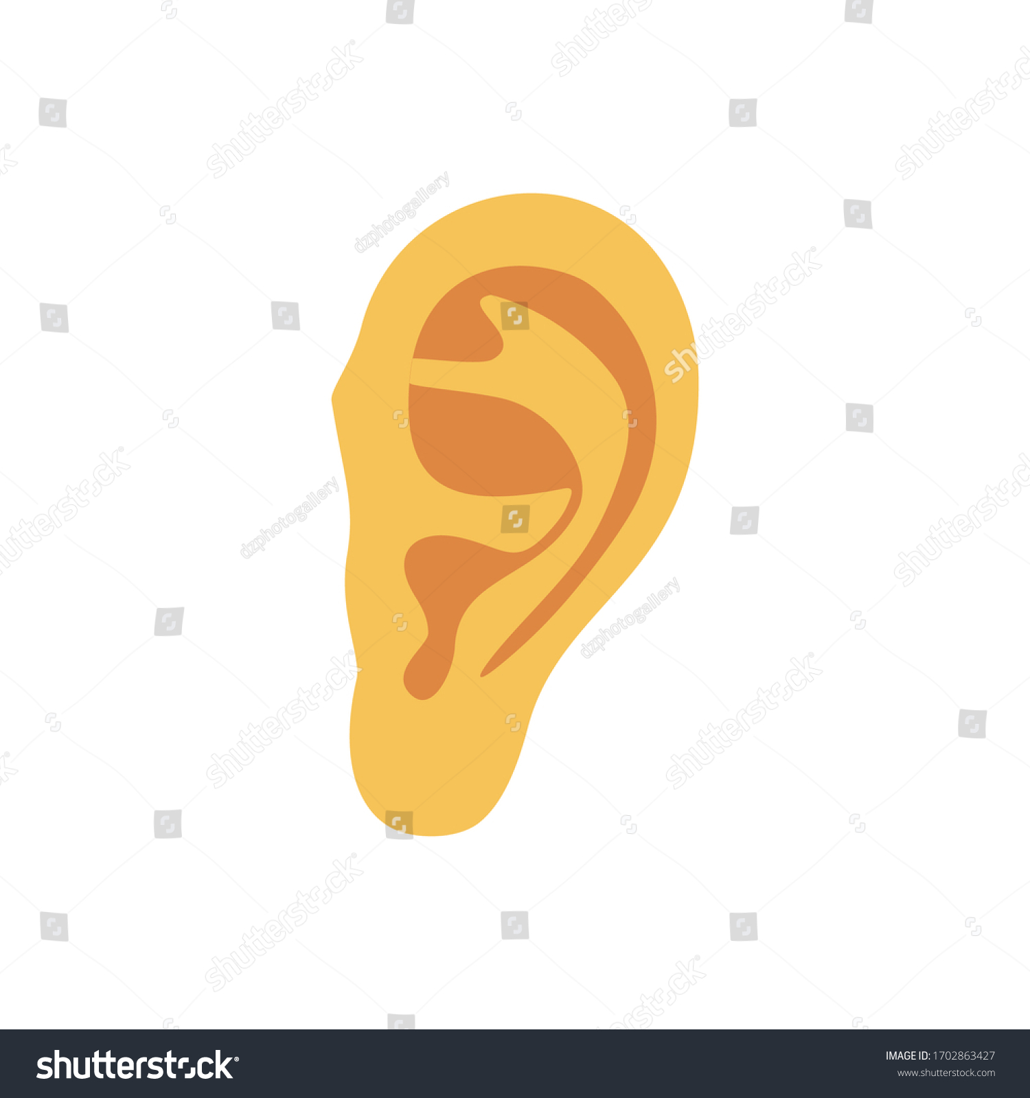 Human Ear Icon Vector Design Isolated Stock Vector (Royalty Free ...