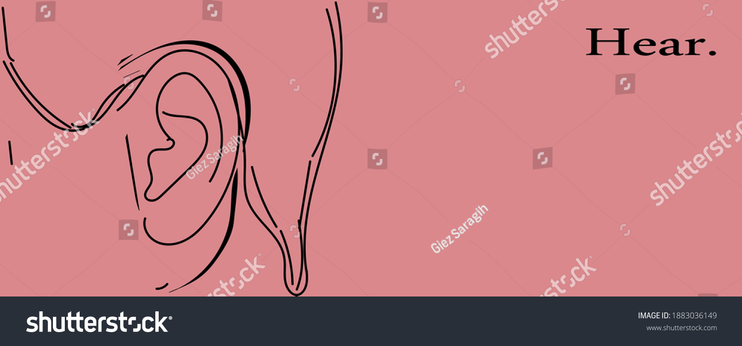Human Ear Shaped Background Banners Wallpapers Stock Vector (Royalty ...