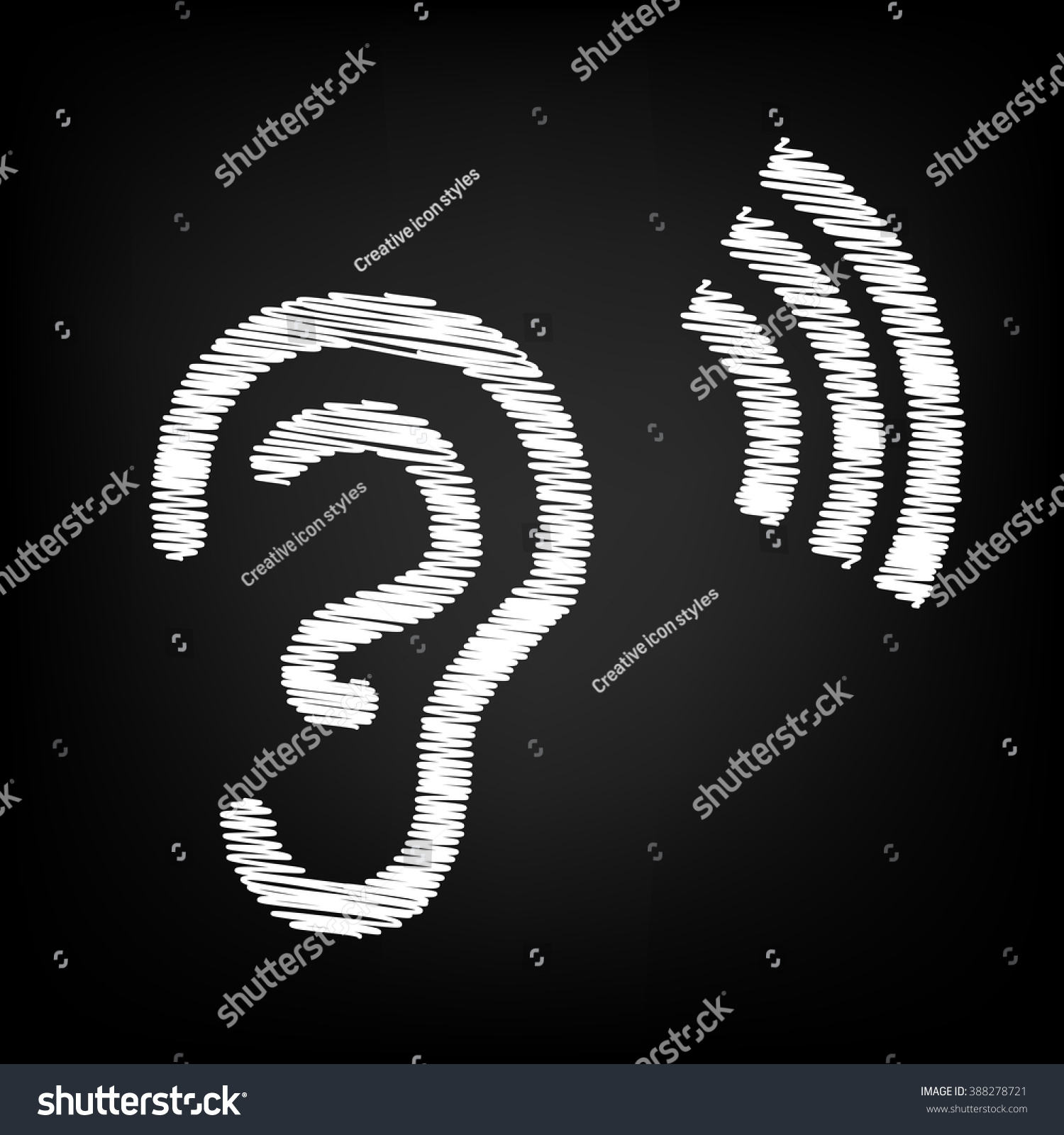 Human Ear Sign Stock Vector (Royalty Free) 388278721