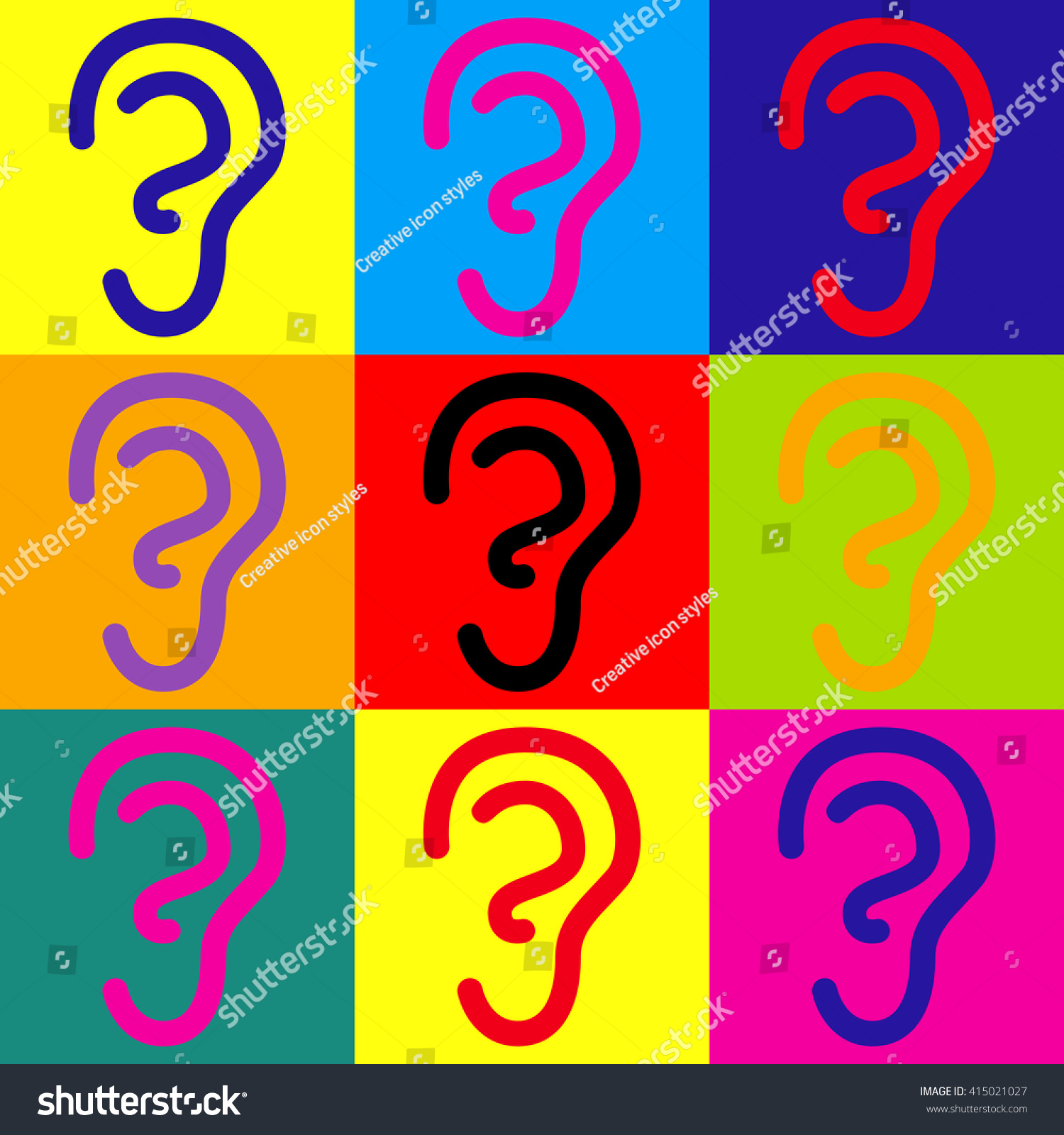 Human Ear Sign Stock Vector (Royalty Free) 415021027 | Shutterstock