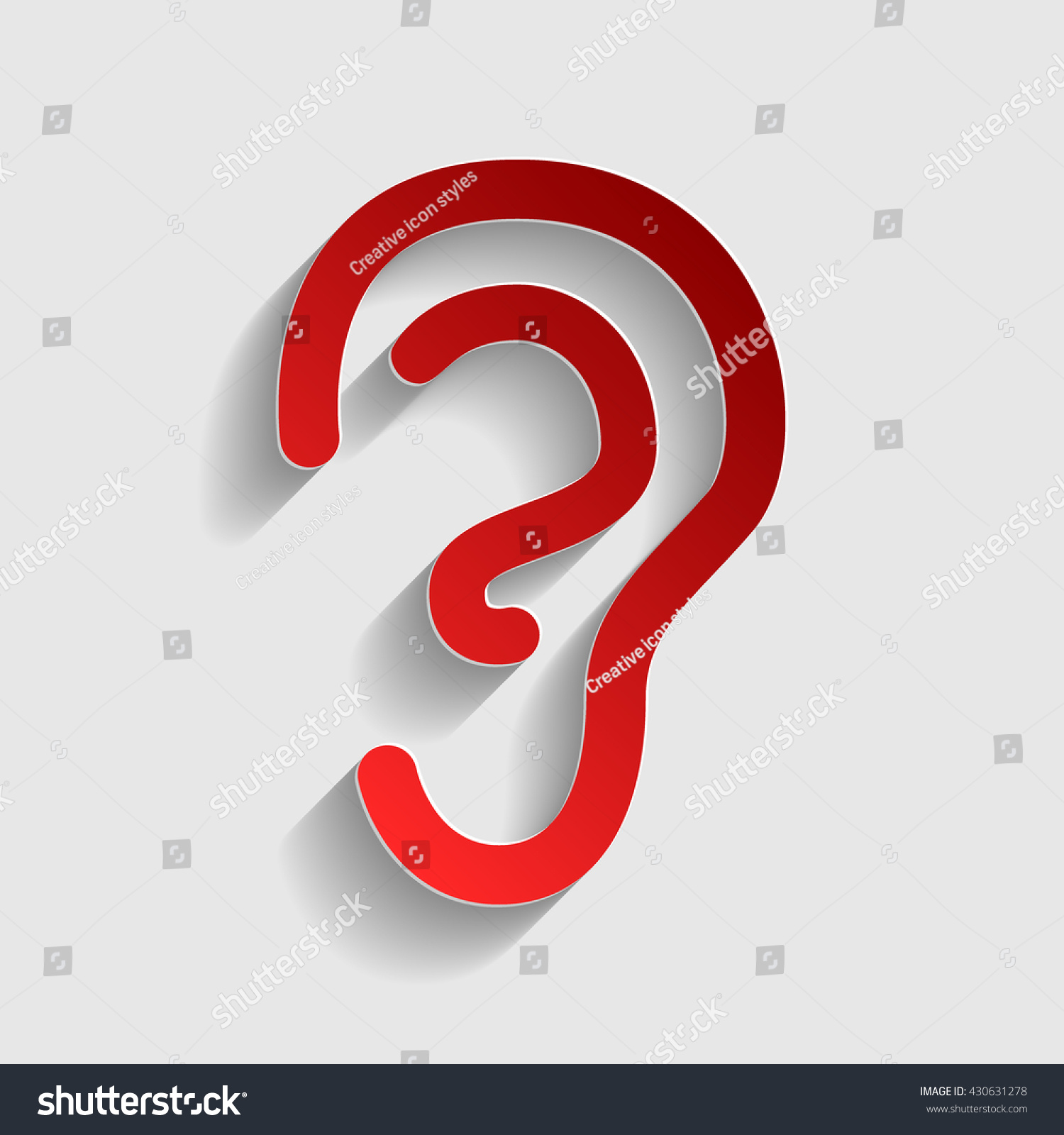 Human Ear Sign Stock Vector (Royalty Free) 430631278 | Shutterstock