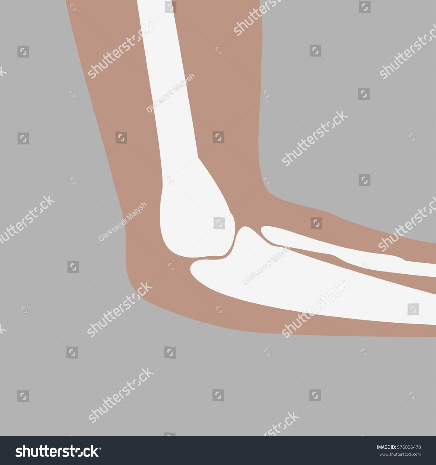 Human Elbow Joint Icon Hand Vector Stock Vector (Royalty Free ...