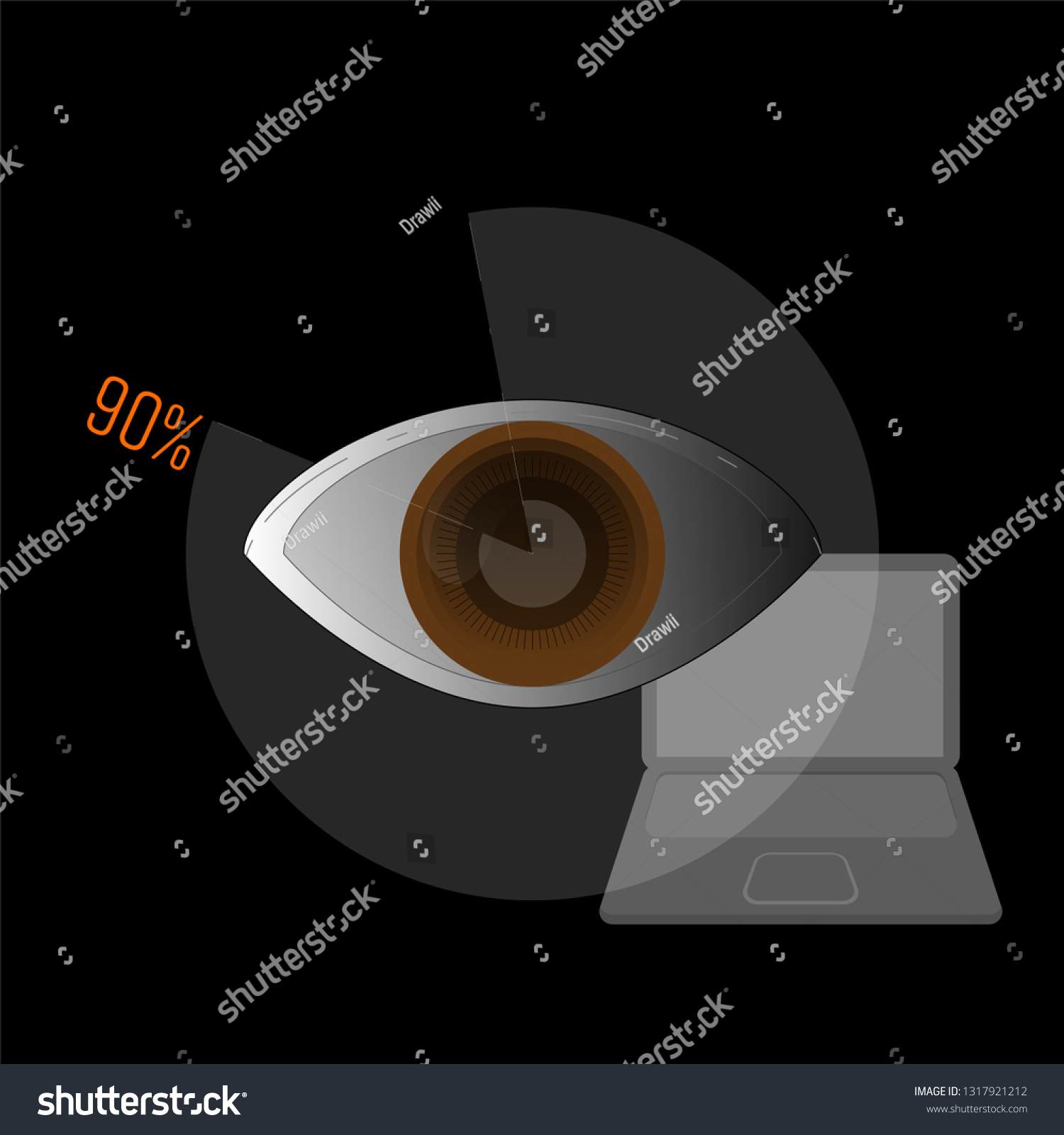 Human Eye Computer Loading Symbol Laptop Stock Vector (Royalty Free ...