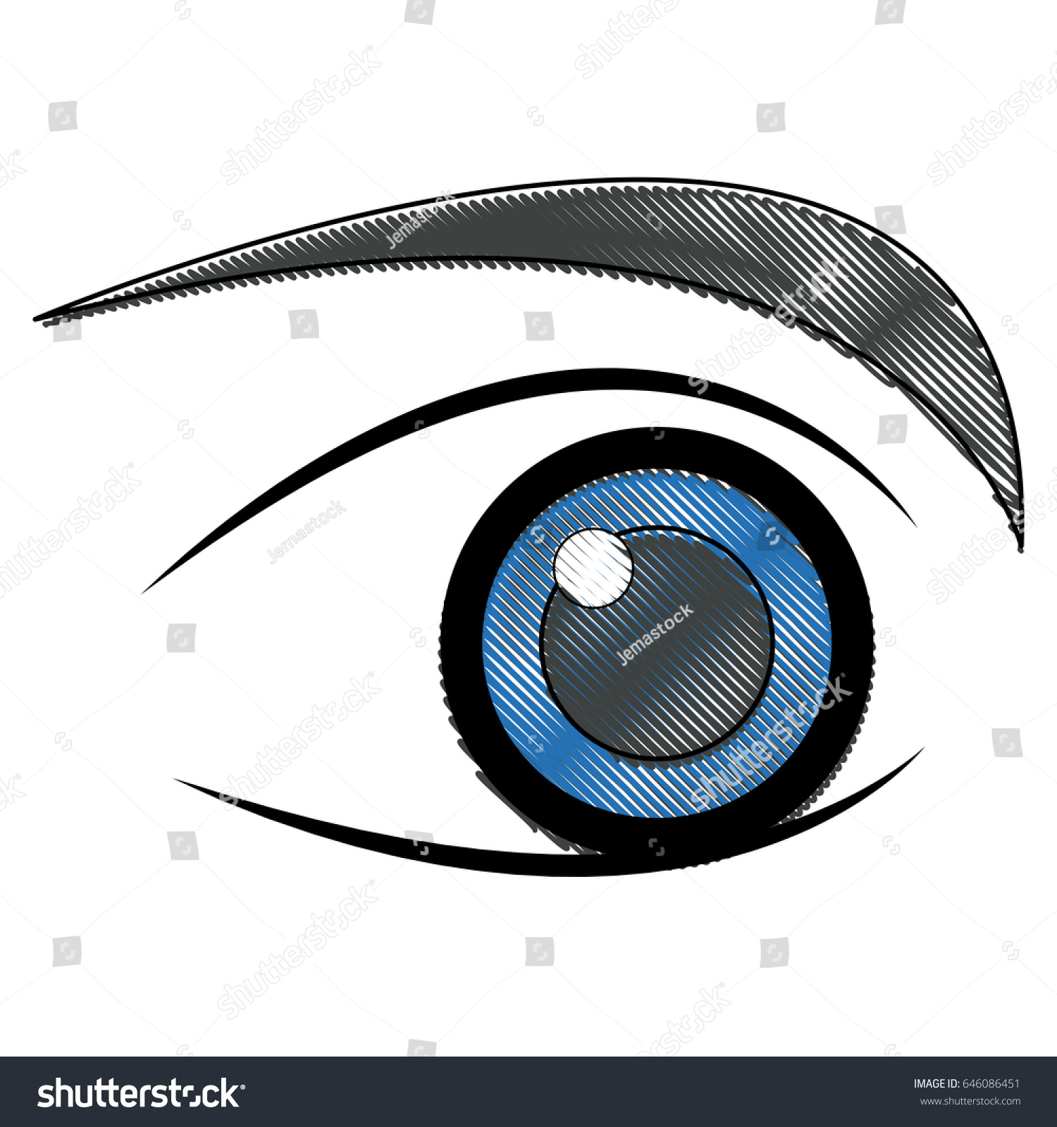 Human Eye Optical Eyeball Symbol Stock Vector (Royalty Free) 646086451