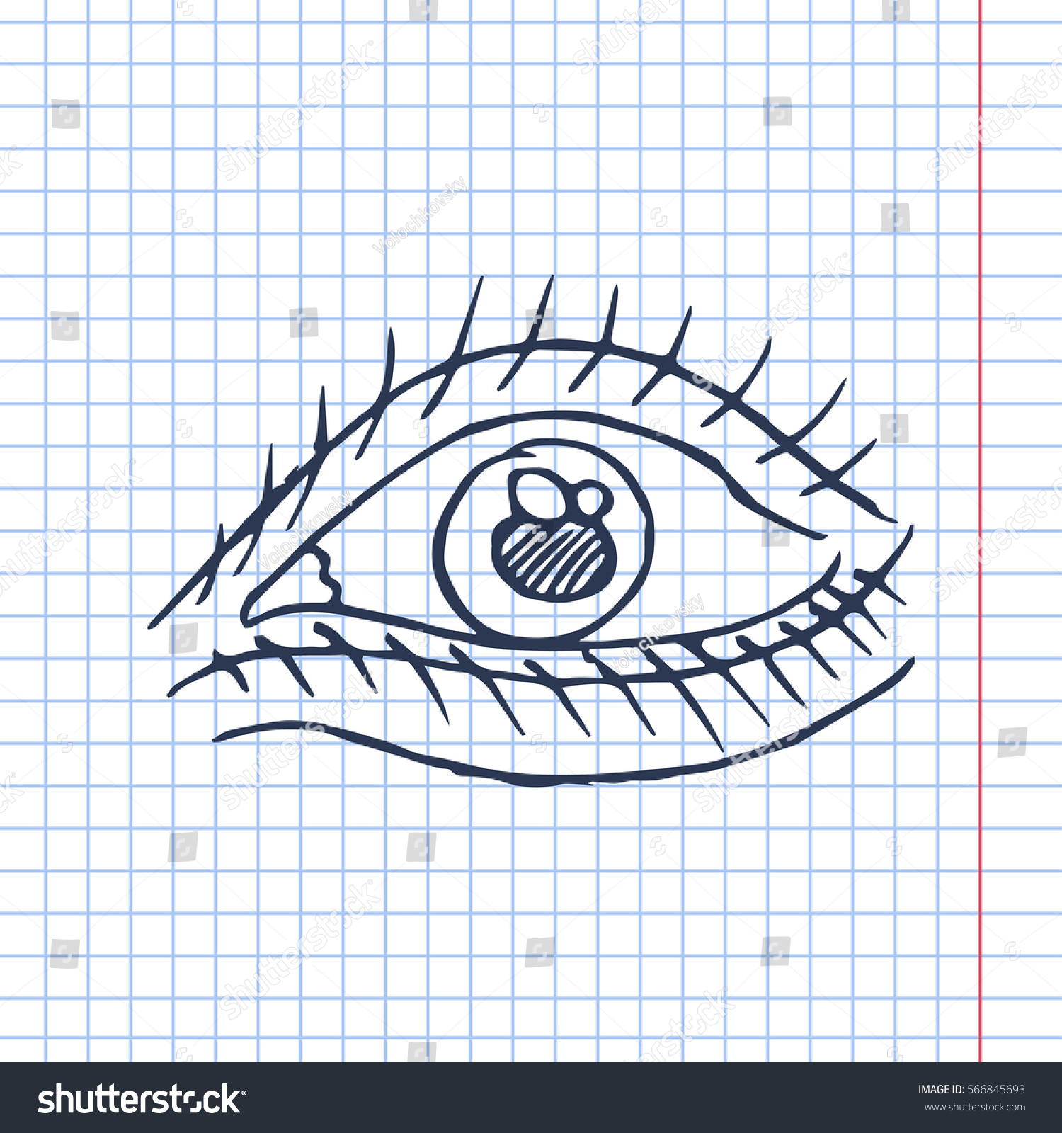Human Eye Vector Sketch: vector de stock (libre de regalías) 566845693 ...