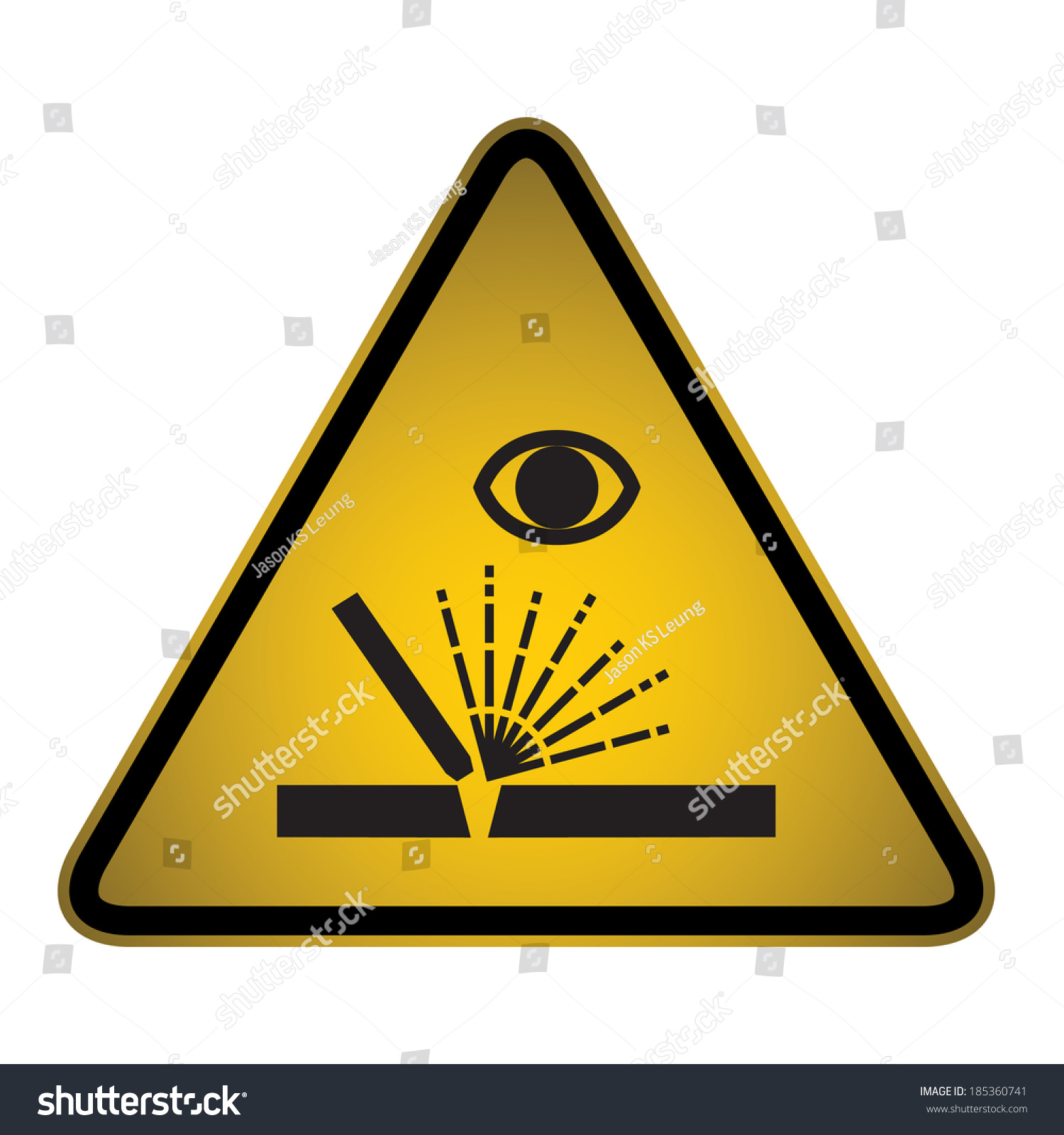 Human Eyes Warning Sign Vector Stock Vector (Royalty Free) 185360741