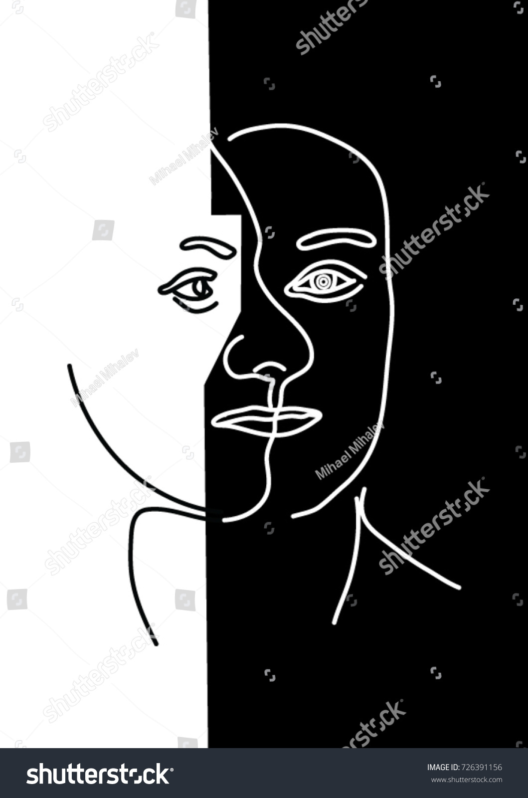 Human Face Silhouette Stock Vector (Royalty Free) 726391156 | Shutterstock
