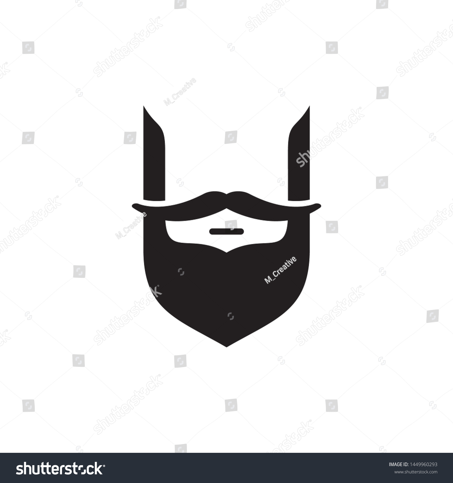 Human Face Beard Logo Template Vector Stock Vector (Royalty Free ...