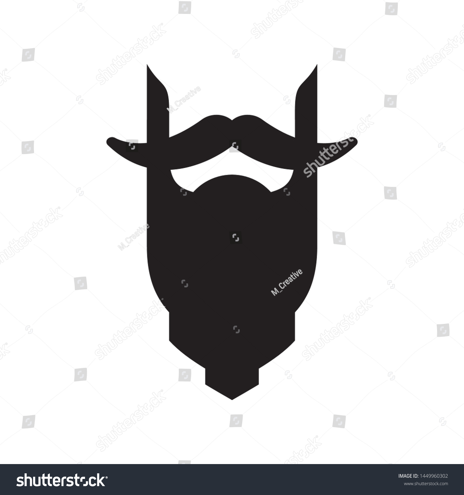 Human Face Beard Logo Template Vector Stock Vector (Royalty Free ...