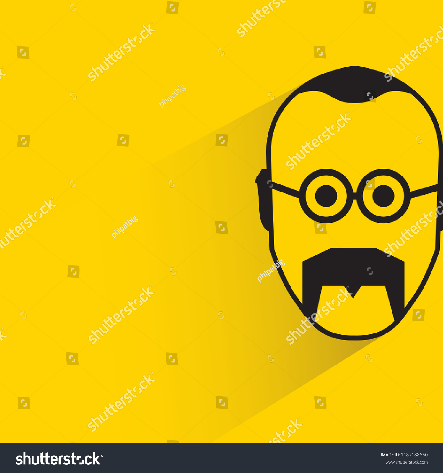 Human Face Shadow Yellow Background Stock Vector (Royalty Free ...