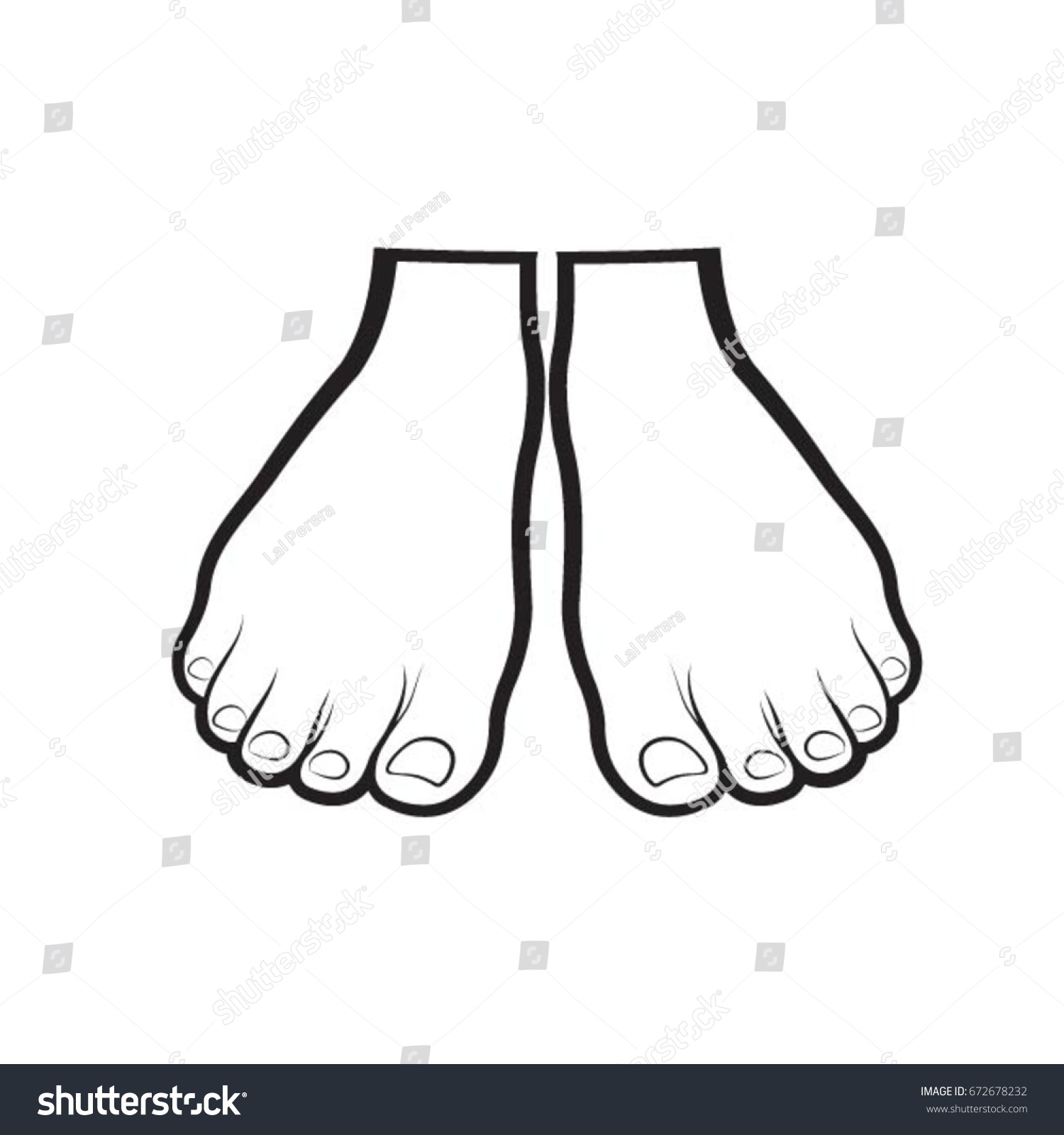 Human Feet Black Outlinevector Drawing Vector De Stock Libre De Regalías 672678232