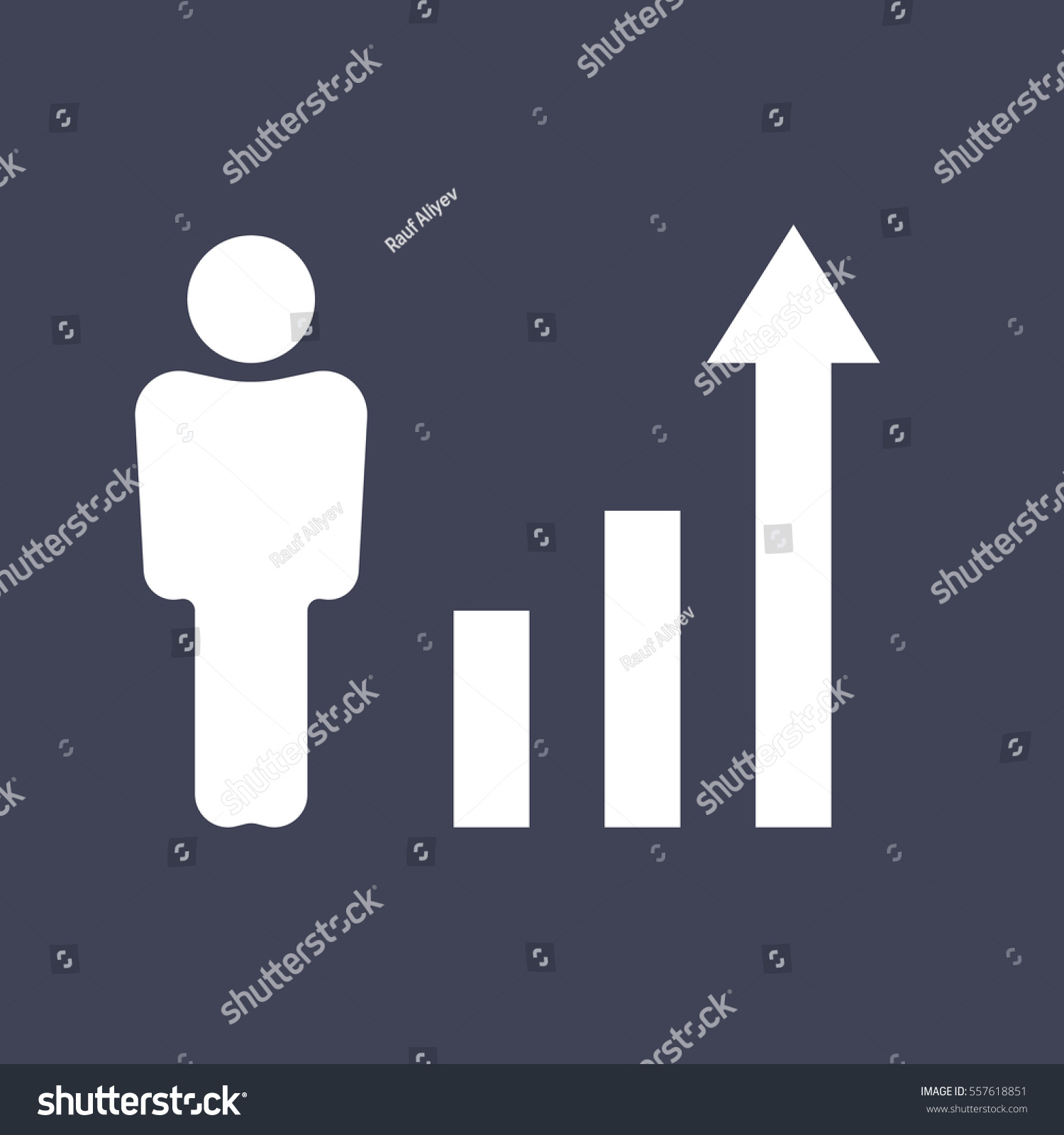 Human Figures Growing Graph Icon Stock Vector (Royalty Free) 557618851
