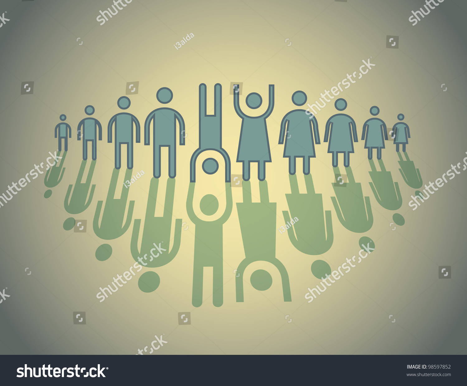 Human Figures Row Illustration Stock Vector (Royalty Free) 98597852 ...