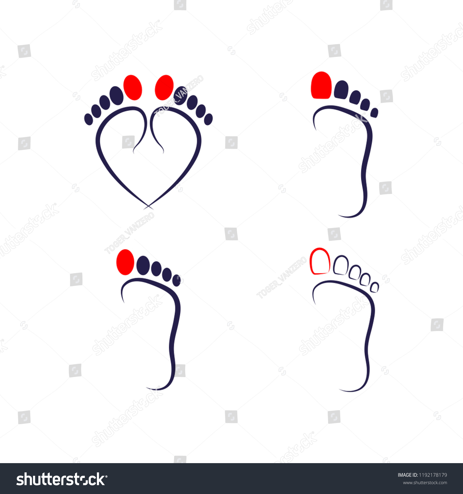 Human Foot Logo Icon Design Template Stock Vector (Royalty Free ...