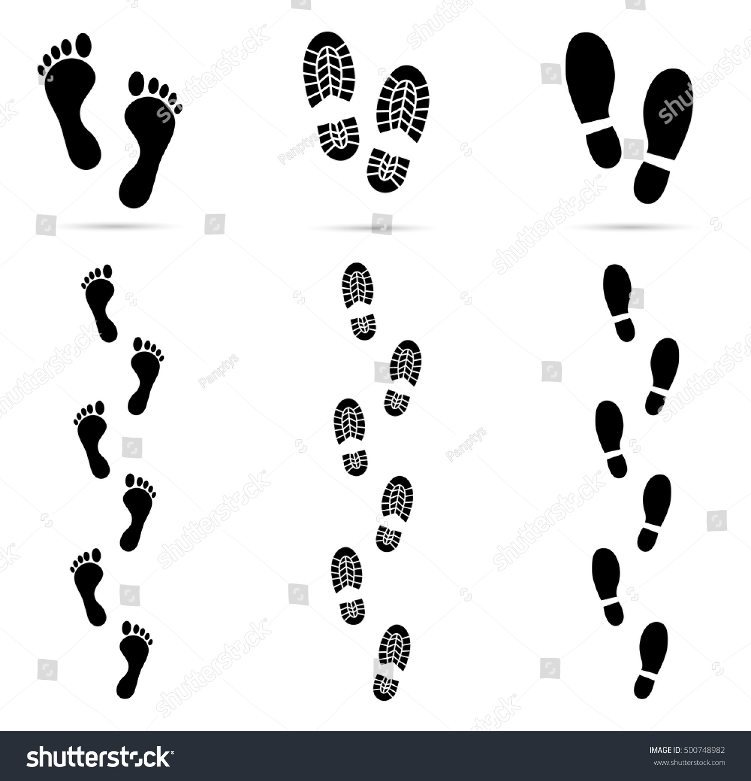 Conjunto de ícones de pegadas humanas.: vetor stock (livre de direitos ...