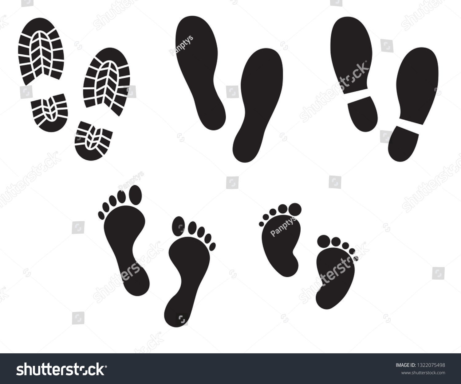 Human Footprints Vector Icon Set Stock Vector (Royalty Free) 1322075498 ...