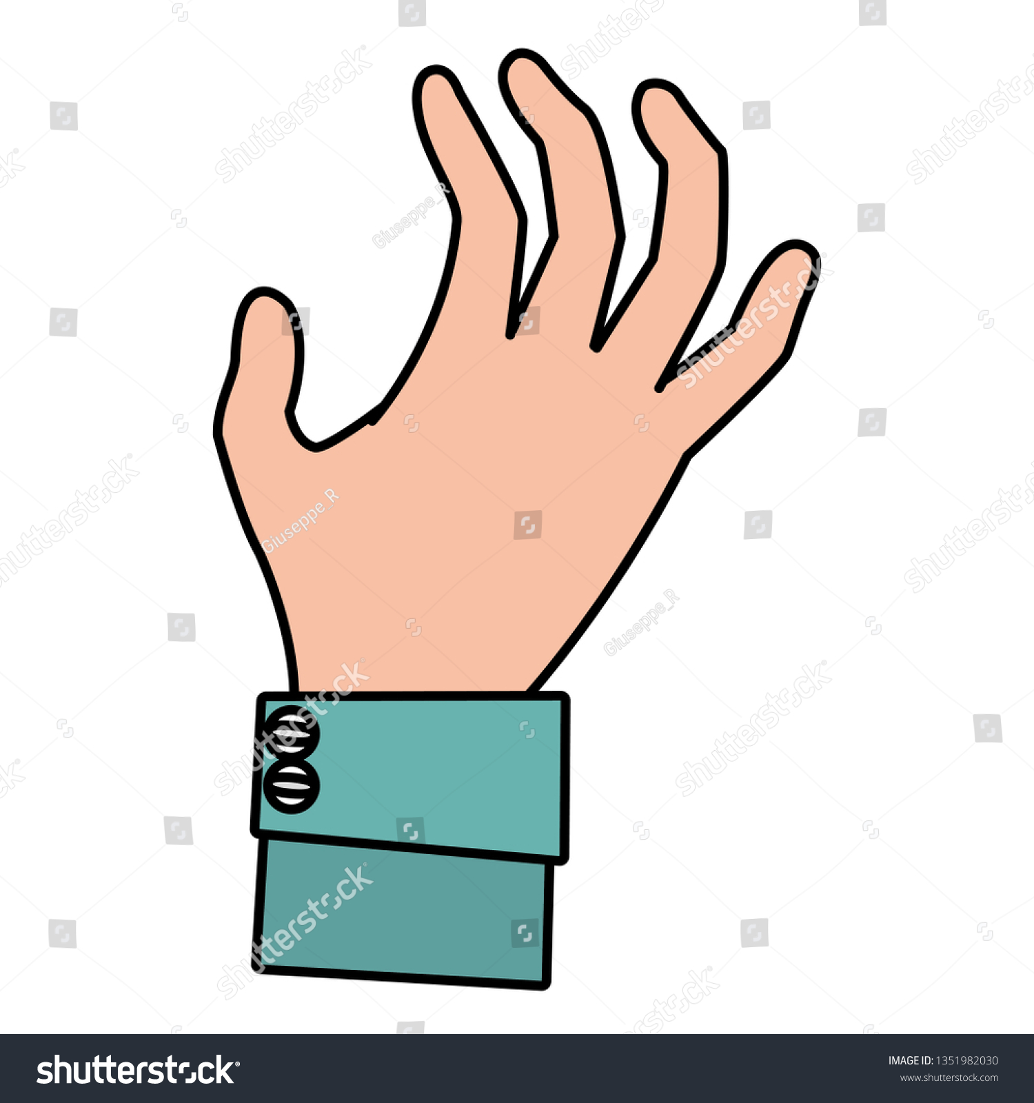 Human Hand Cartoon: vector de stock (libre de regalías) 1351982030 ...